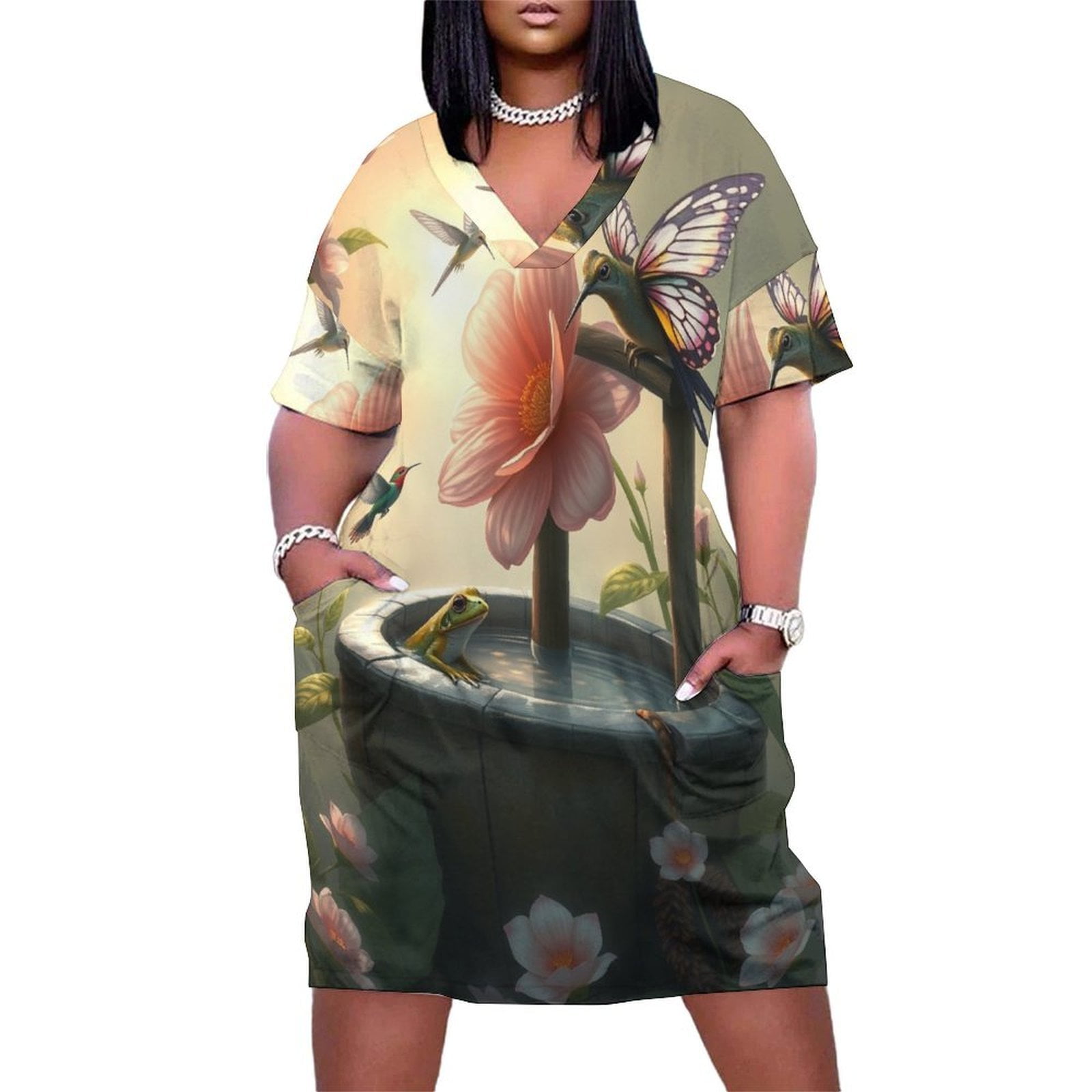 Frog in The Pond Loose Pocket Dress Party Dresses for Women Elegant Chic Women Dresses - Walmart.com