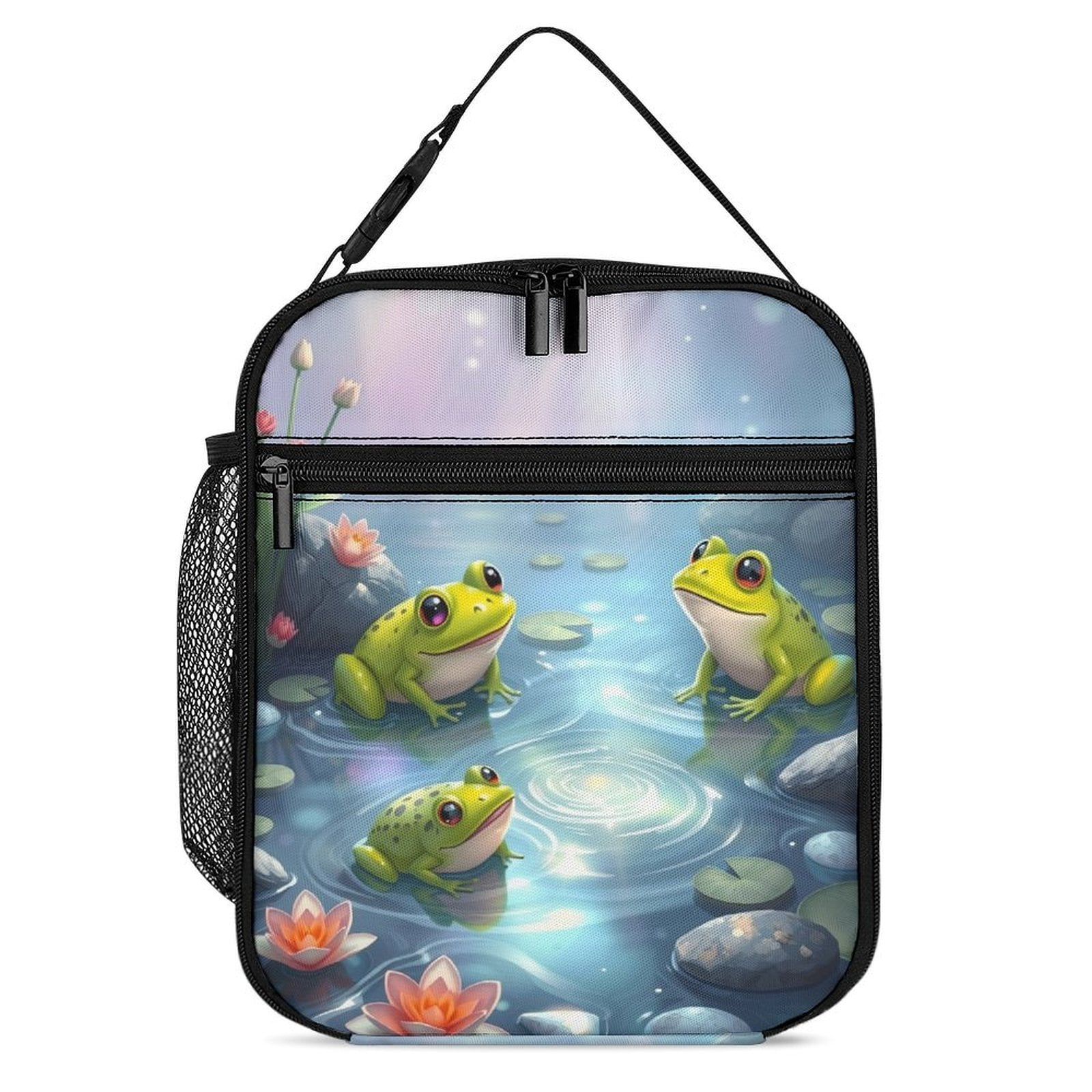 Frog in The Pond Lunch Bag Insulated Meal Bag Reusable Lunch Box Cooler ...