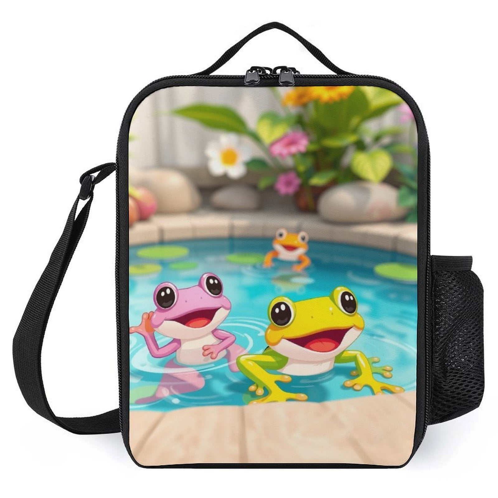 Frog in The Pond Lunch Bag Insulated Meal Bag Reusable Lunch Box Cooler ...