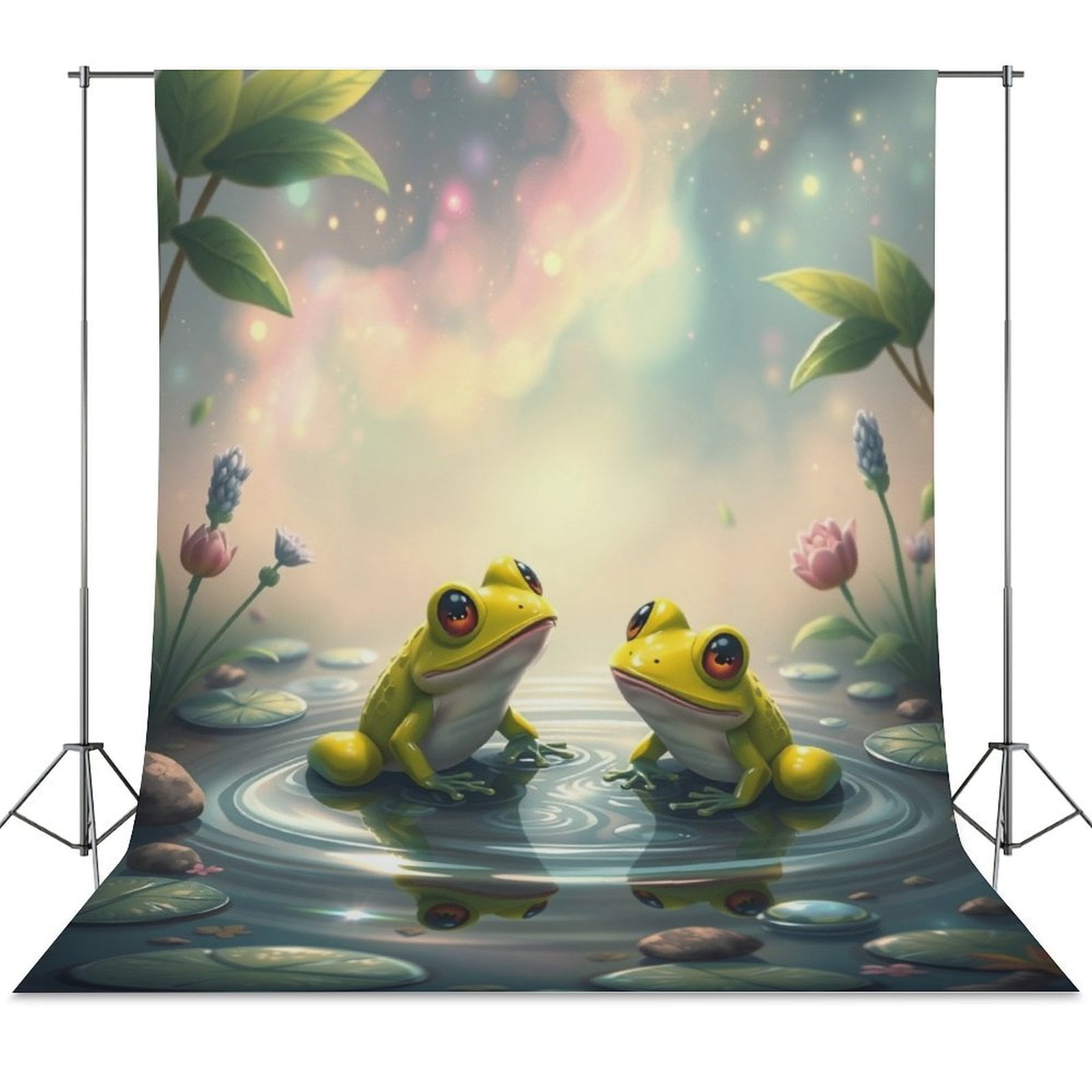 Frog in The Pond Party Backdrop Birthday Decoration Backgrounds for ...