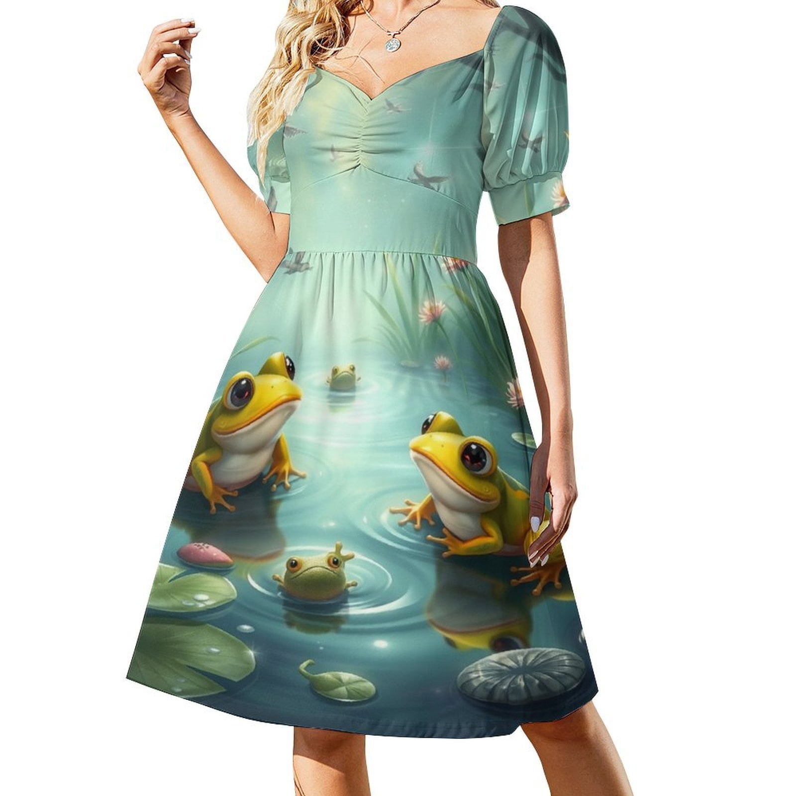 Frog in The Pond Short Sleeved Dress Dress Women Summer 2025 Prom ...