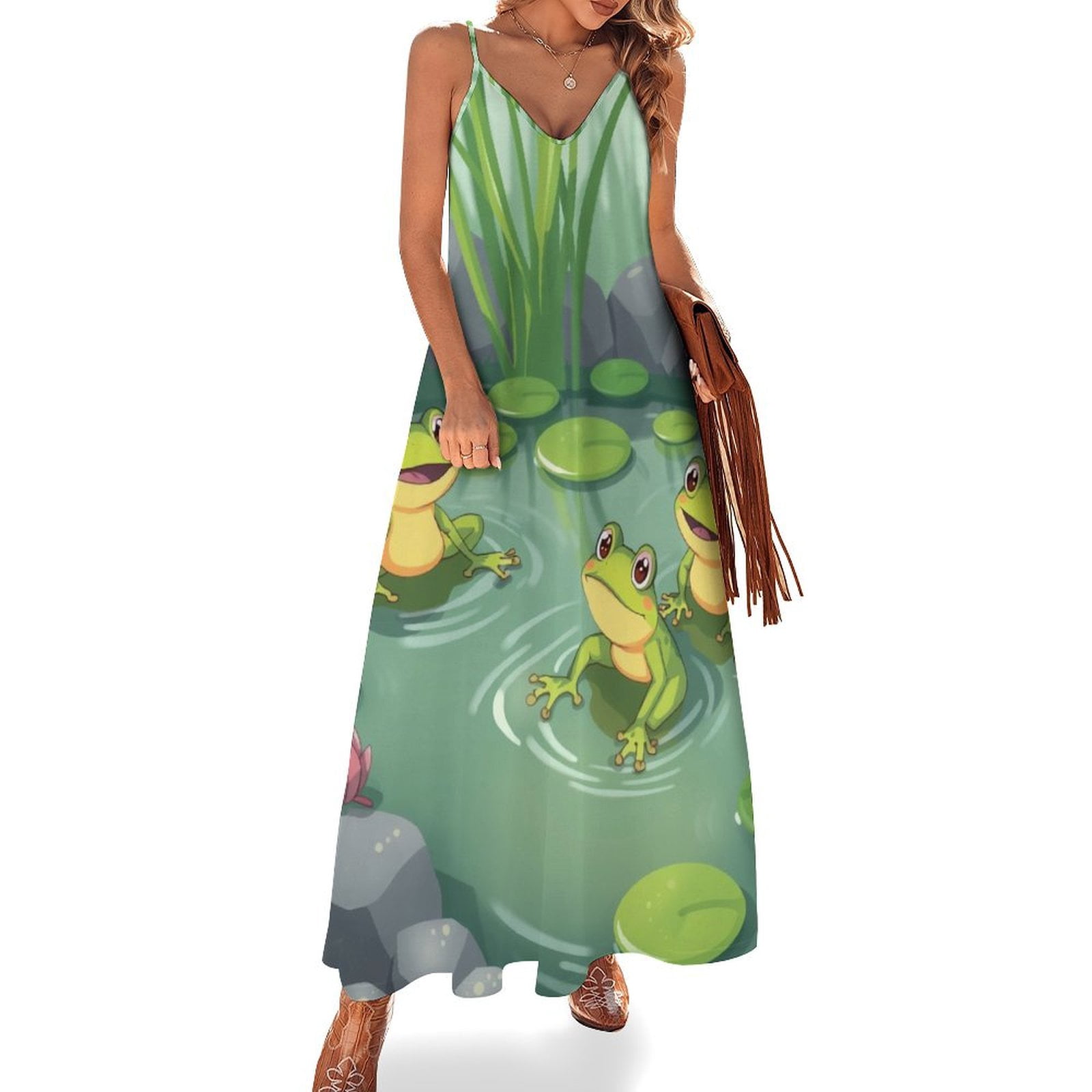 Frog in The Pond Sleeveless Dress Dresses for Women 2025 Luxury ...