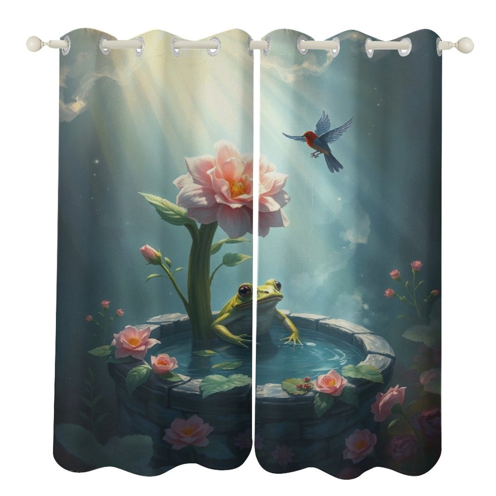 Frog in The Pond Window Curtains For Living Room Bedroom Bathroom ...