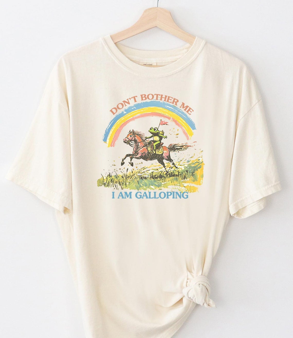 Frog on Horse Shirt Funny Weirdcore Sayings Unique Tshirt - Walmart.com