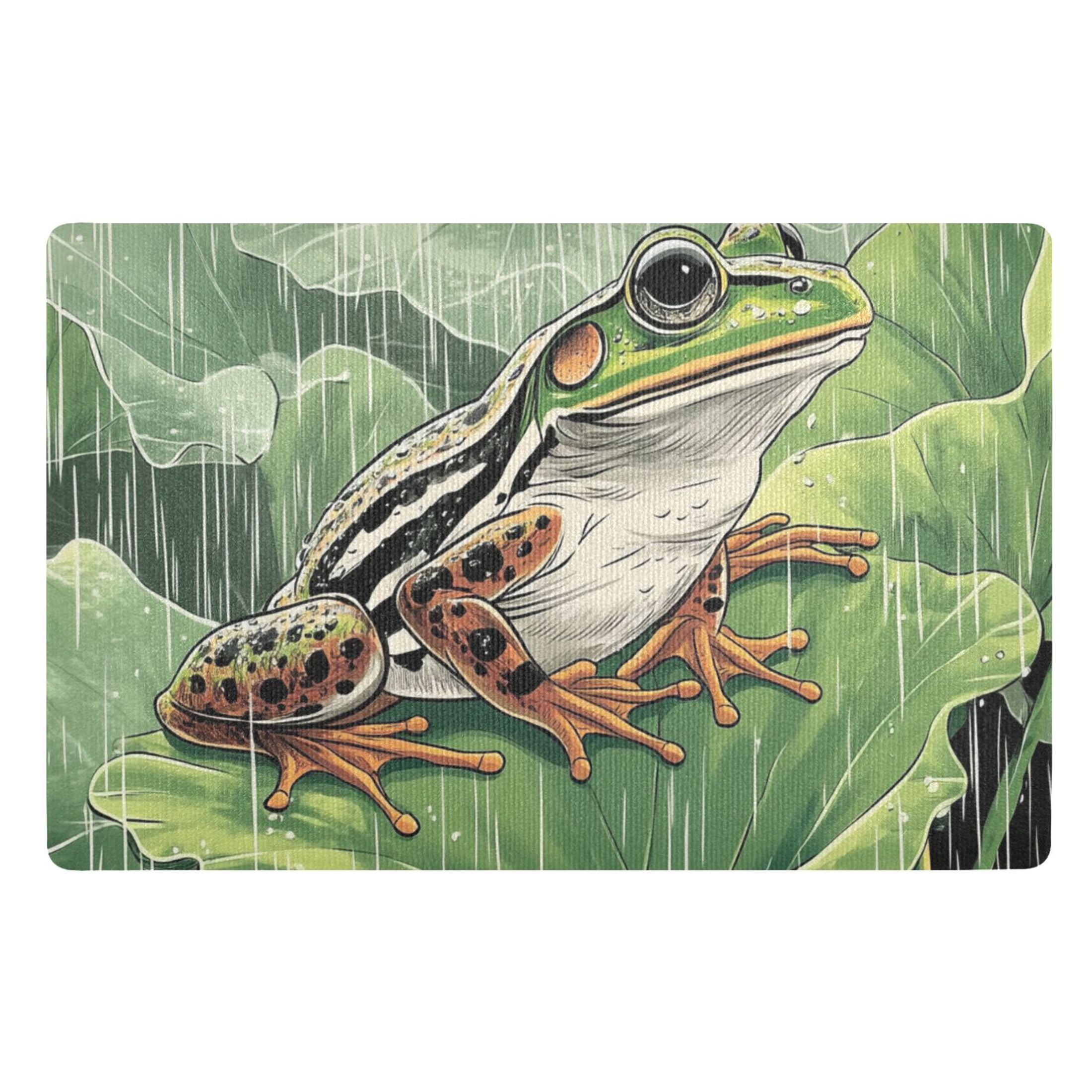 Frog on Lily Pad Floor Door Mat Outdoor Indoor for Home Entrance ...