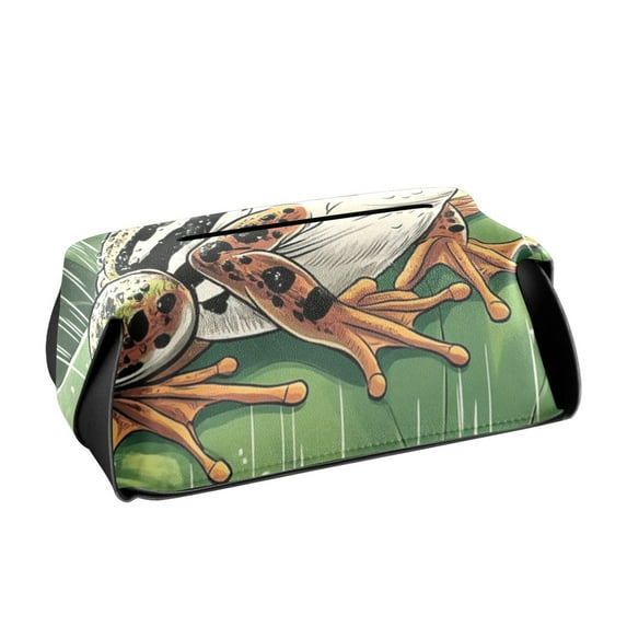 Frog on Lily Pad Tissue Box Cover Leather Square Rectangle Tissue Box ...