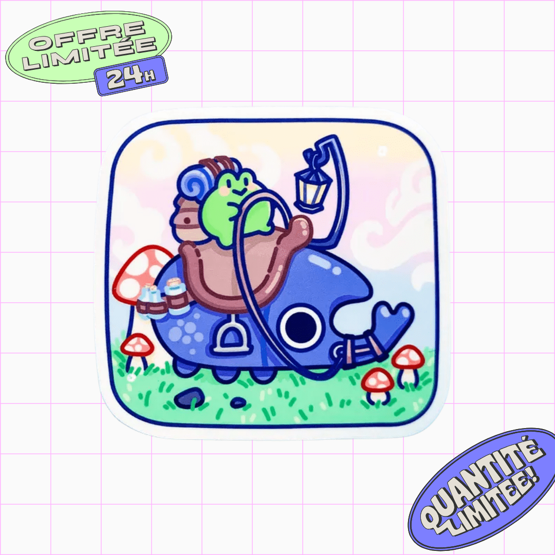 Frog's Journey Sticker | Adventurer Travel Fantasy Design | Froggy ...