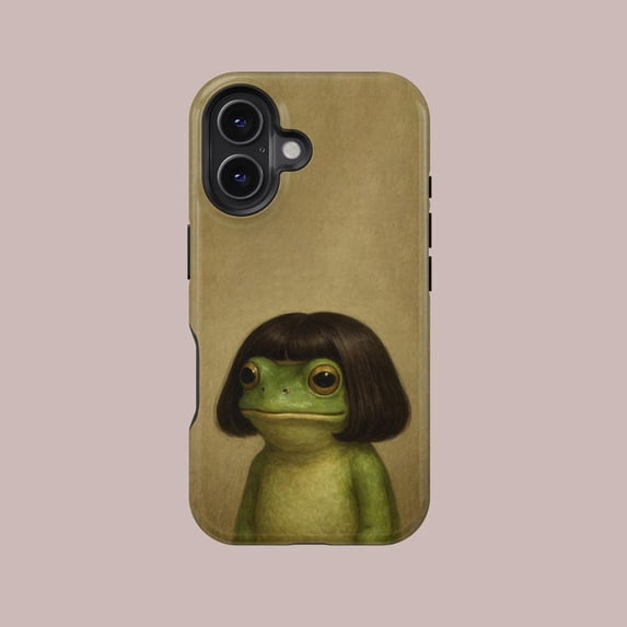 Frog with Bob Haircut Art Phone Case 11 12 13 14 15 16 Pro Max ...