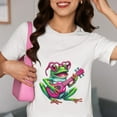 Frog with Heart Sunglasses & Pink Ukulele T-Shirt, Cute Froggy Music ...