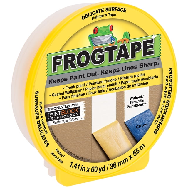 FrogTape 1.41 in. x 60 yd. Yellow Delicate Surface Painter's Tape ...