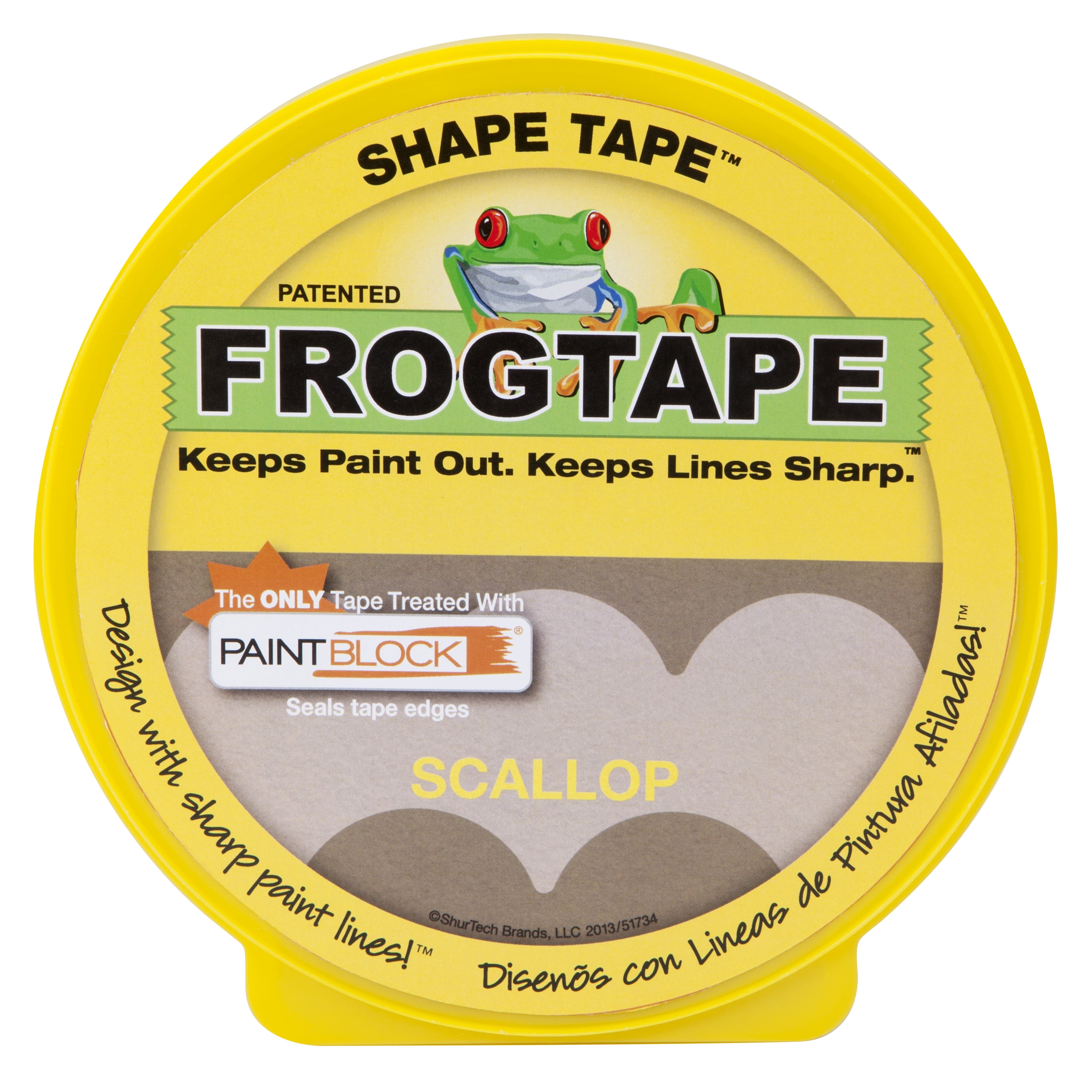 FrogTape 1.81 in. x 25 yd. Yellow Scallop Painting Shape Tape - Walmart.com