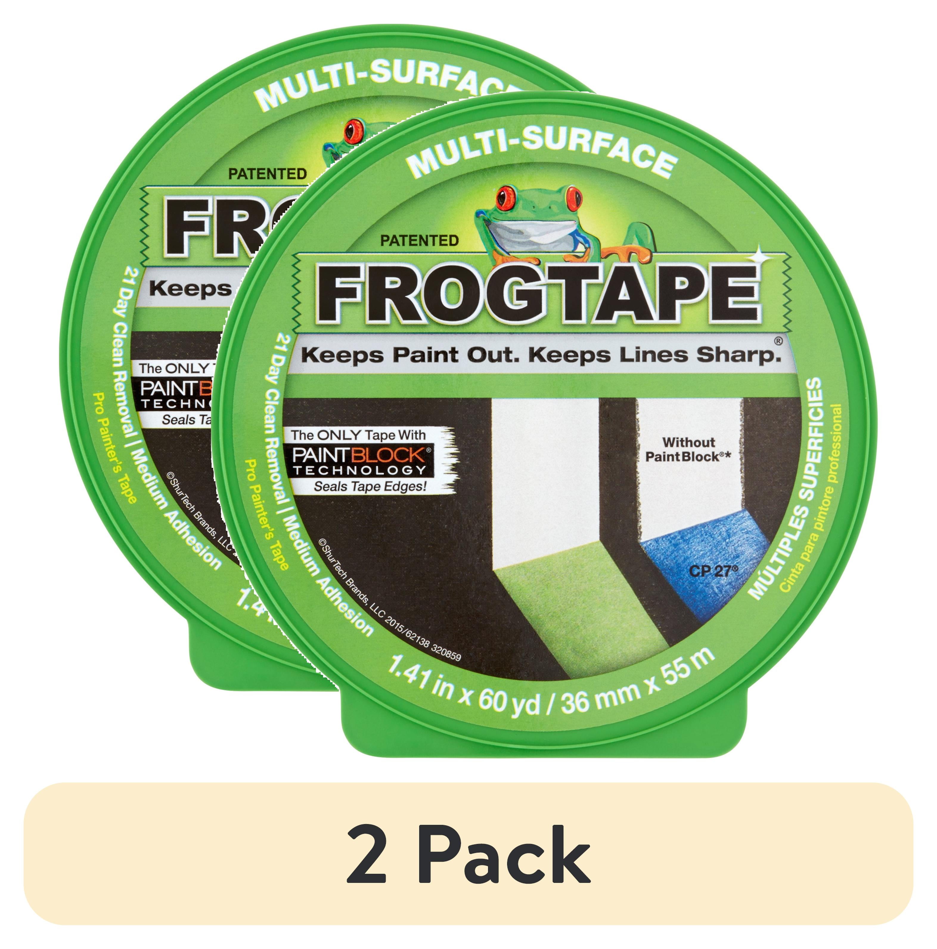 (2 pack) FrogTape Multi-Surface Painter's Tape - Green, 1.41 in. x 60 ...