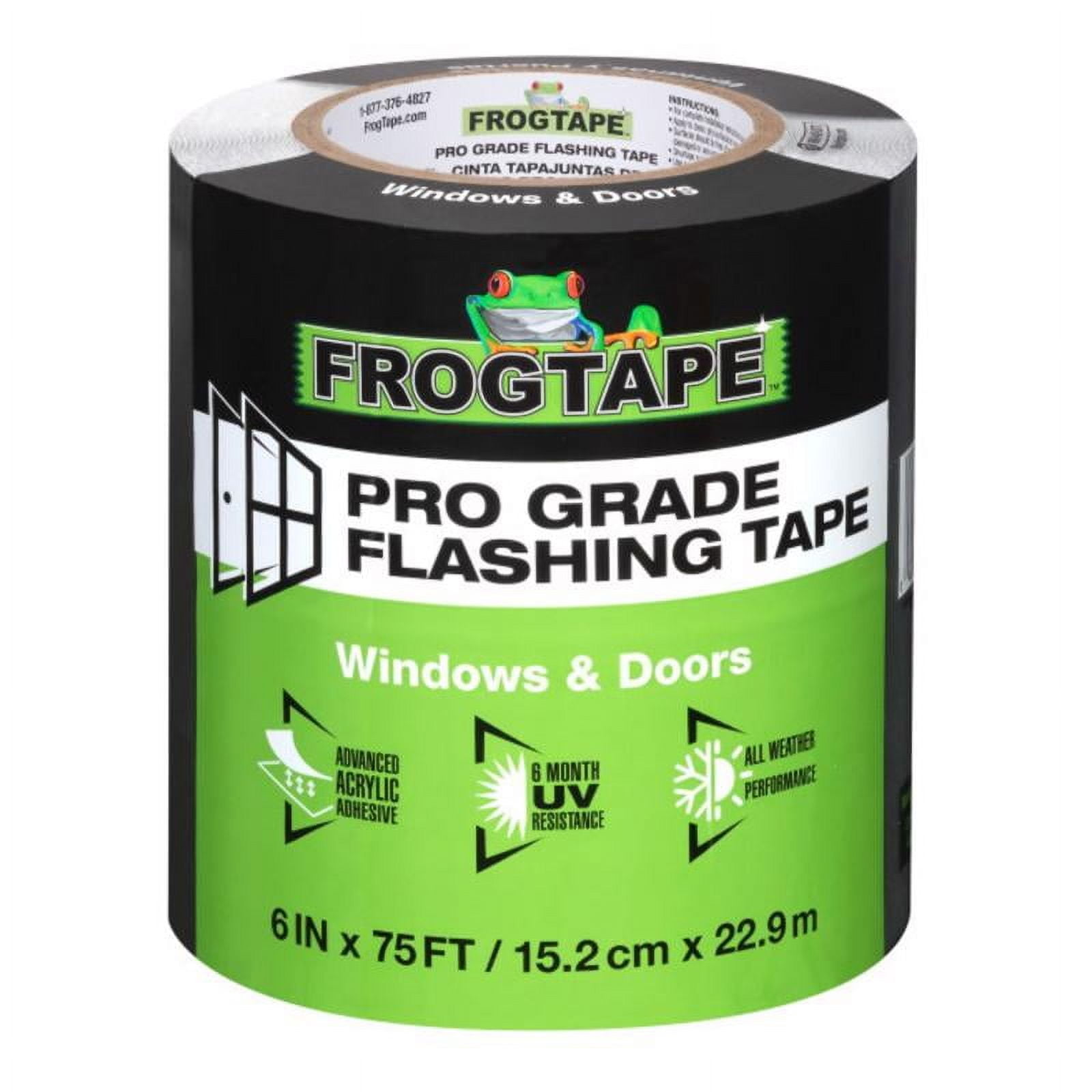 FrogTape Pro Grade 6 in. W X 75 ft. L Tape Flashing Tape Black - Walmart.com