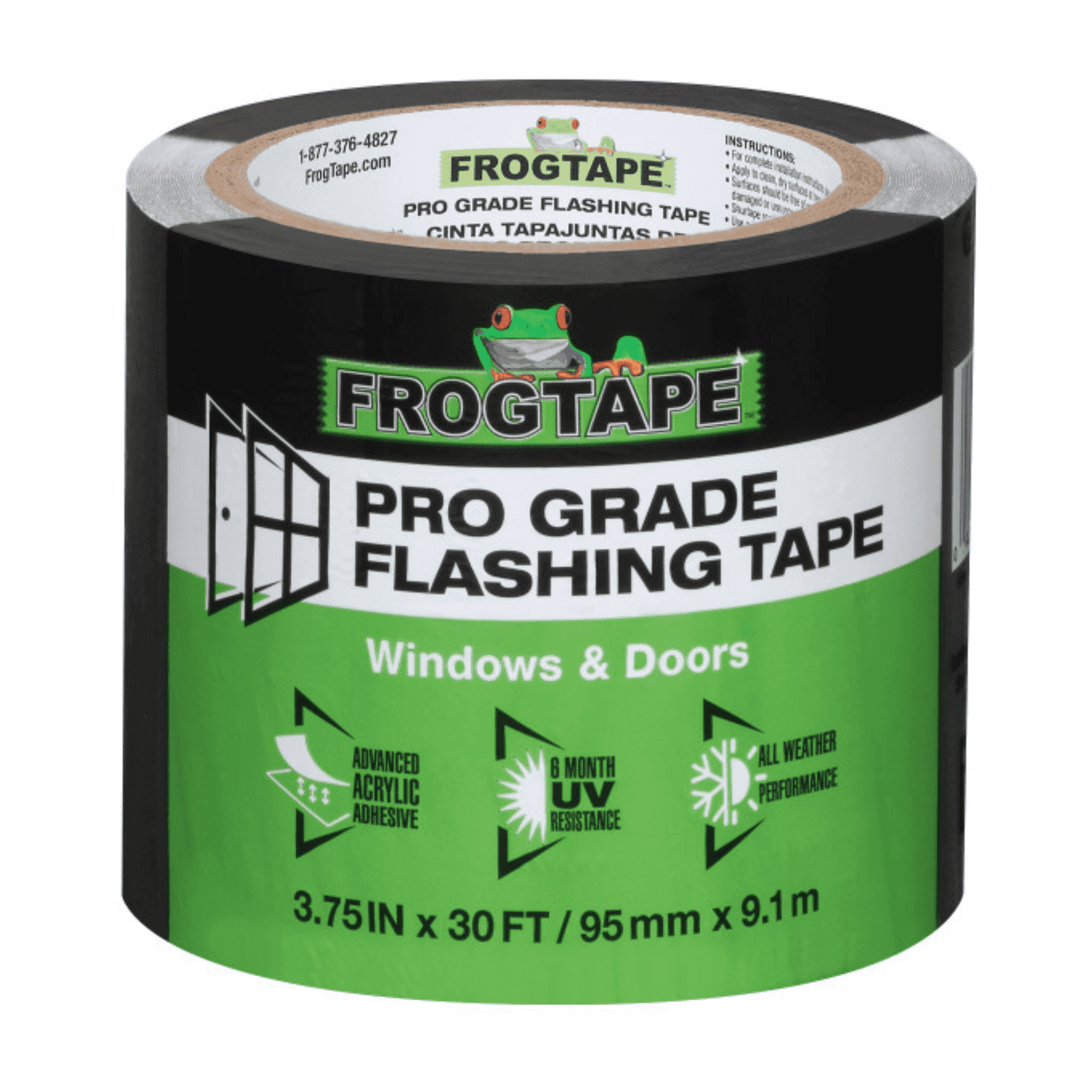 FrogTape Pro Grade Flashing Tape (FSL 055): 3-3/4 in. x 30 ft. (Black ...