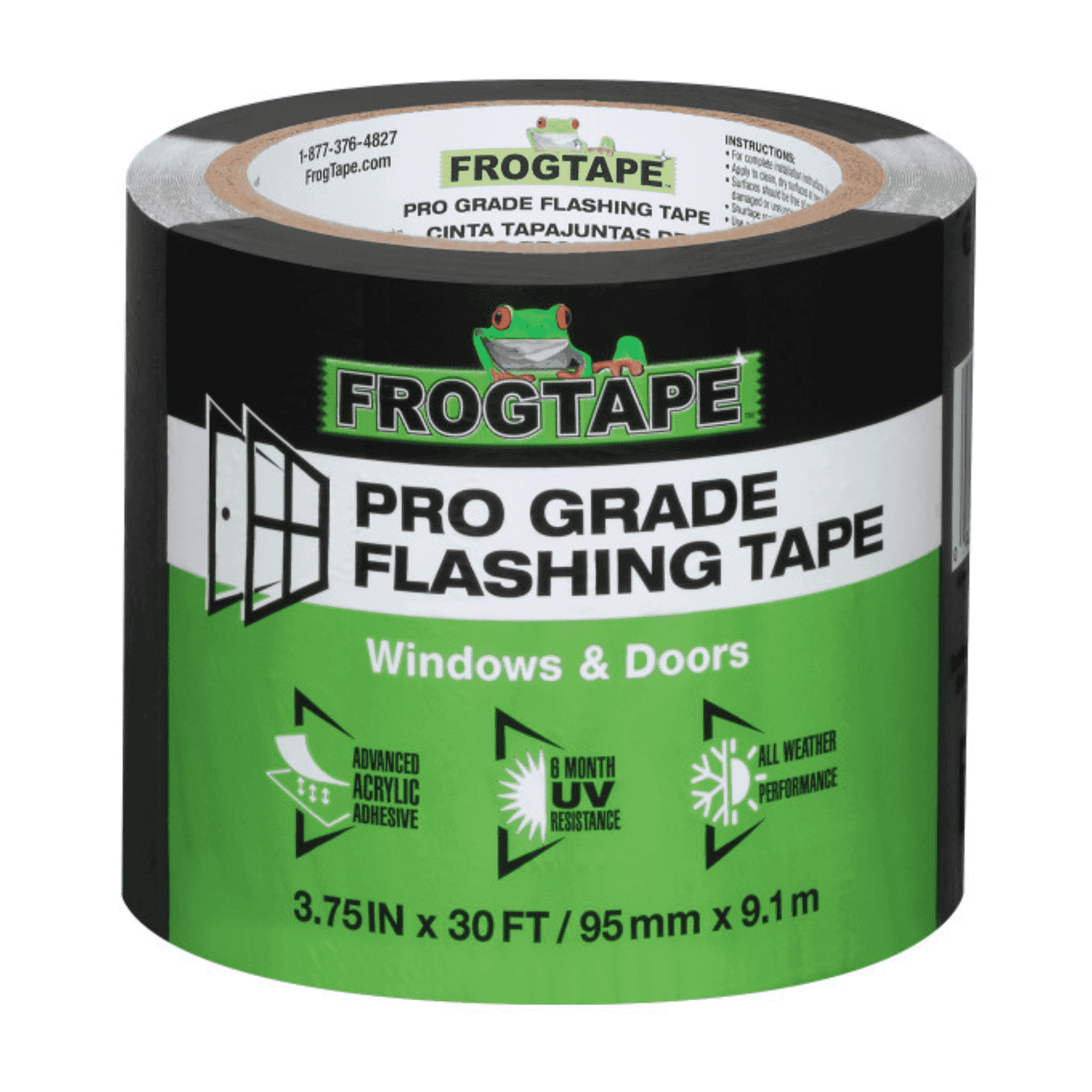 FrogTape Pro Grade Flashing Tape (FSL 055): 3-3/4 in. x 30 ft. (Black ...
