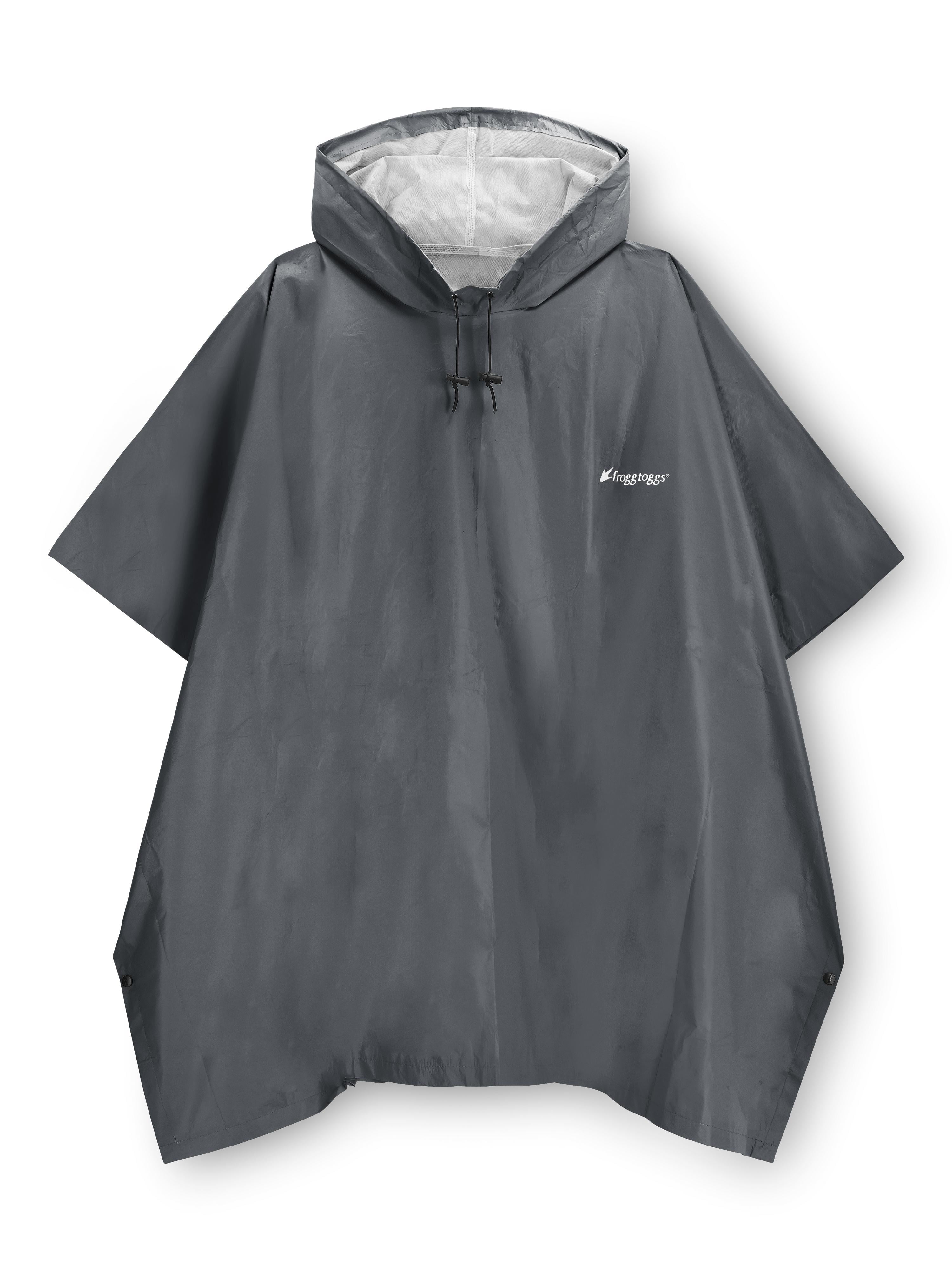 Frogg Toggs Ultra-Lite2 Waterproof Rain Poncho with Hood, Carbon Black ...