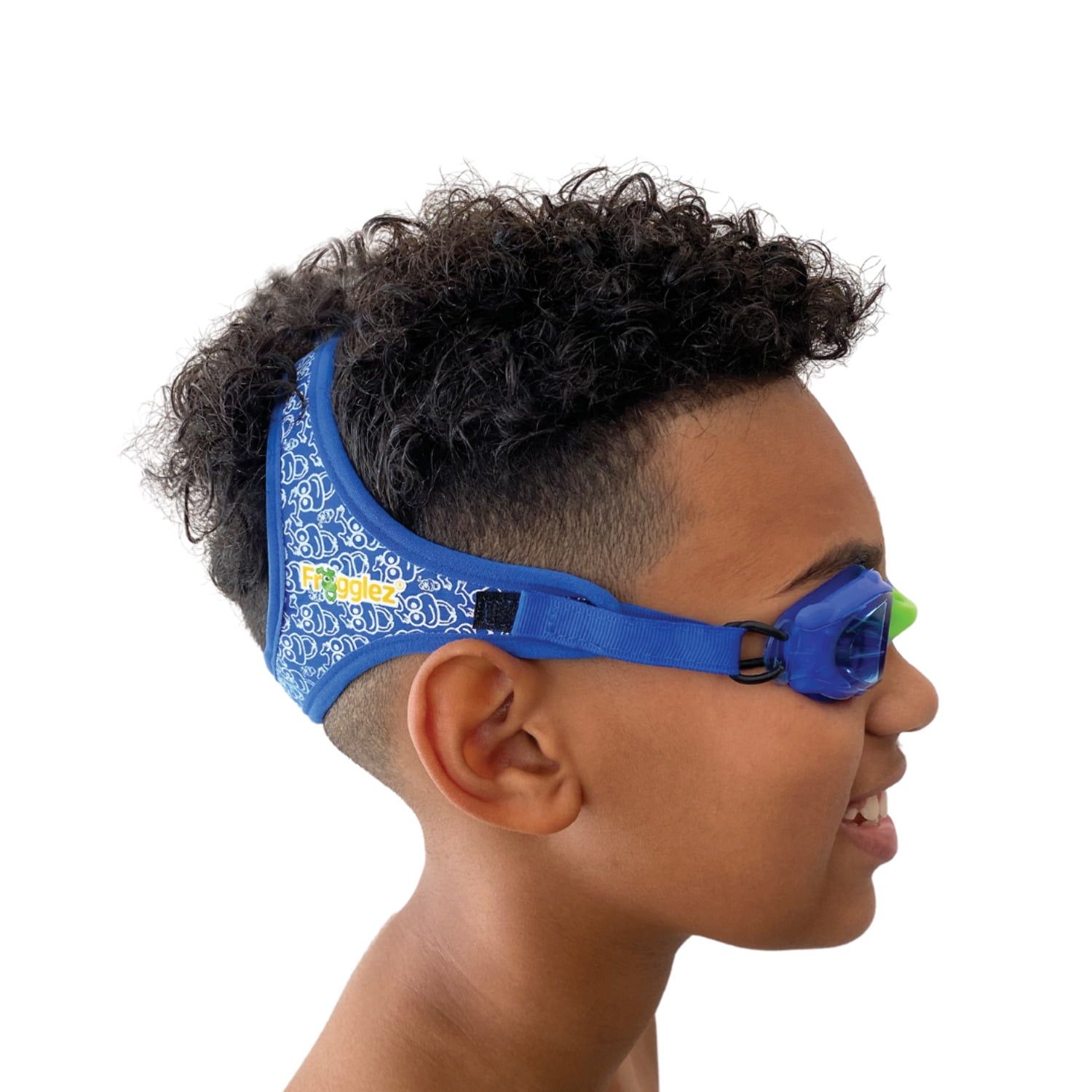 Frogglez Junior Children's Blue Frogz Swim Goggles with Fabric Strap ...