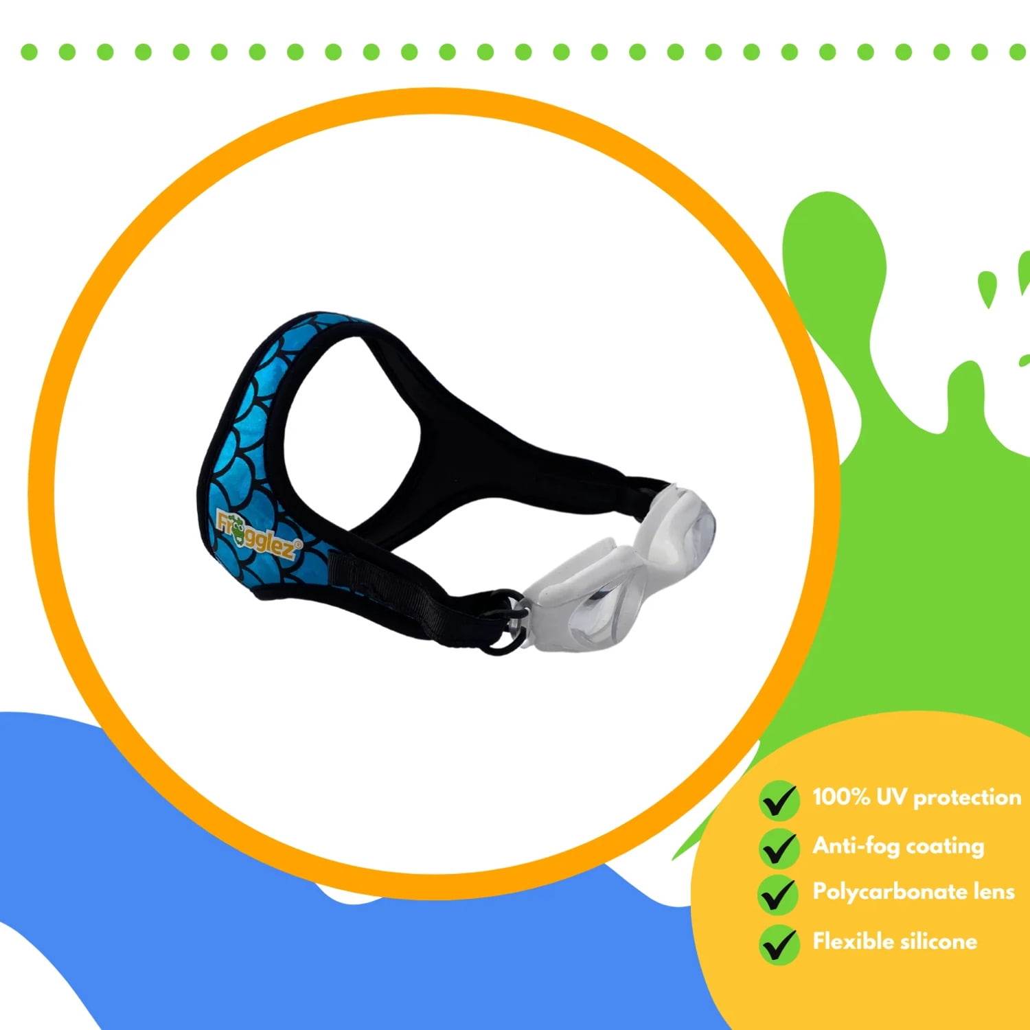 Frogglez Blue Sharkz Kids Swim Goggles - Walmart.com