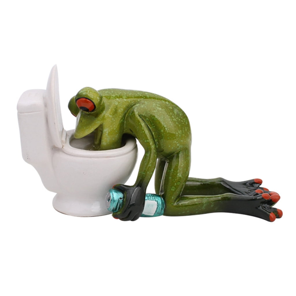 Frogs Figurines Statue,Resin Sculptures Desk Ornament Collectibles Gift ...