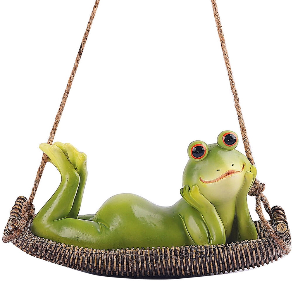 Frogs Hanging Statue Delicate Frog Ornament Resin Swing Frog Figure Garden Decor - Walmart.com