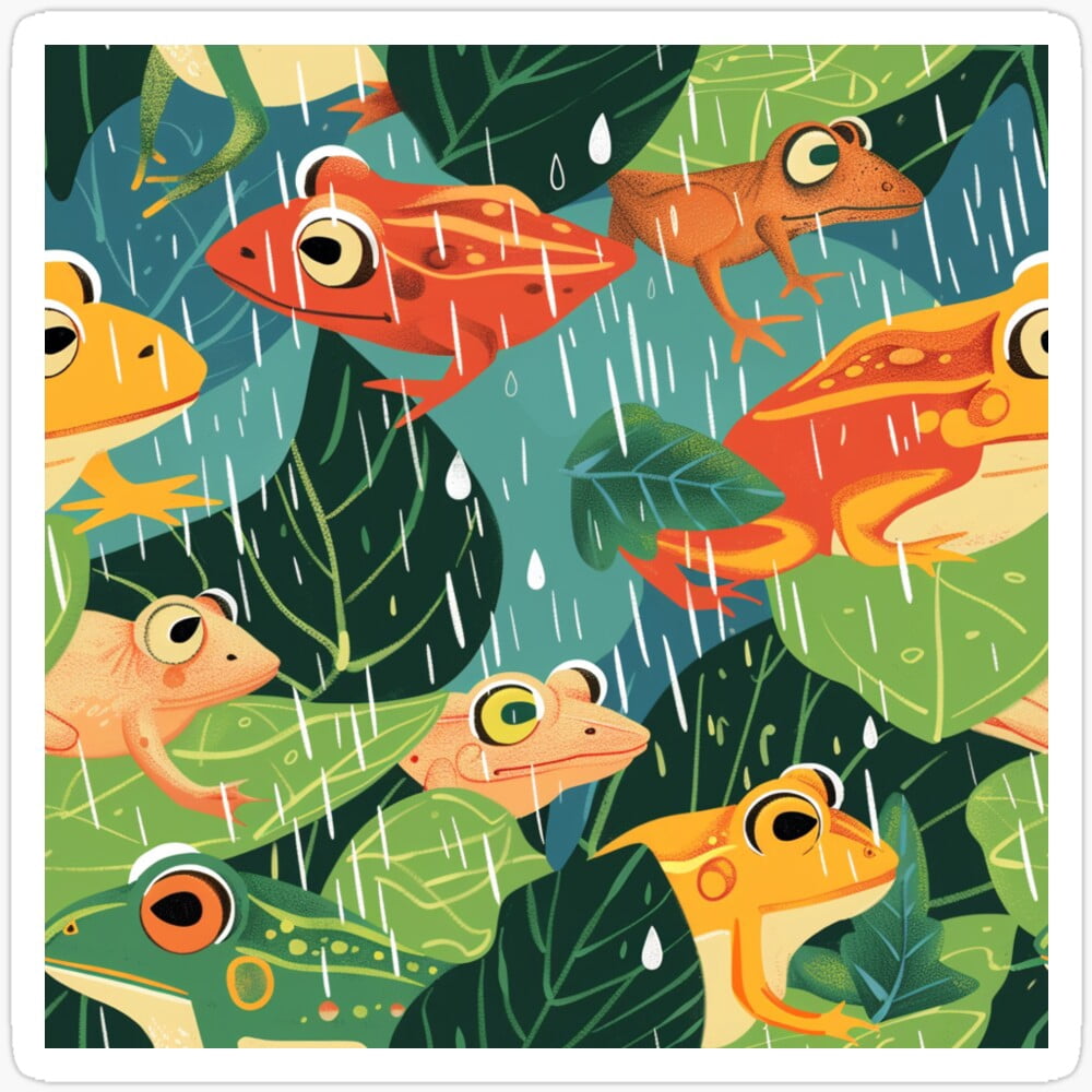 Frogs In A Gentle Rain Sticker Kir-4367 - Walmart.com