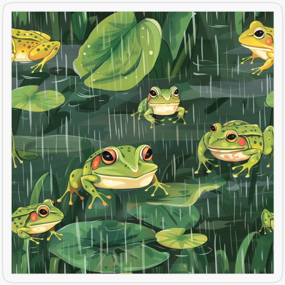 Frogs In A Gentle Rain Sticker Kir-4382 - Walmart.com