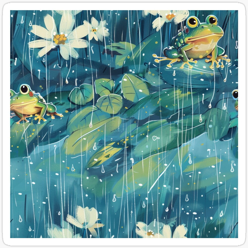 Frogs In A Gentle Rain Sticker Kir-4386 - Walmart.com