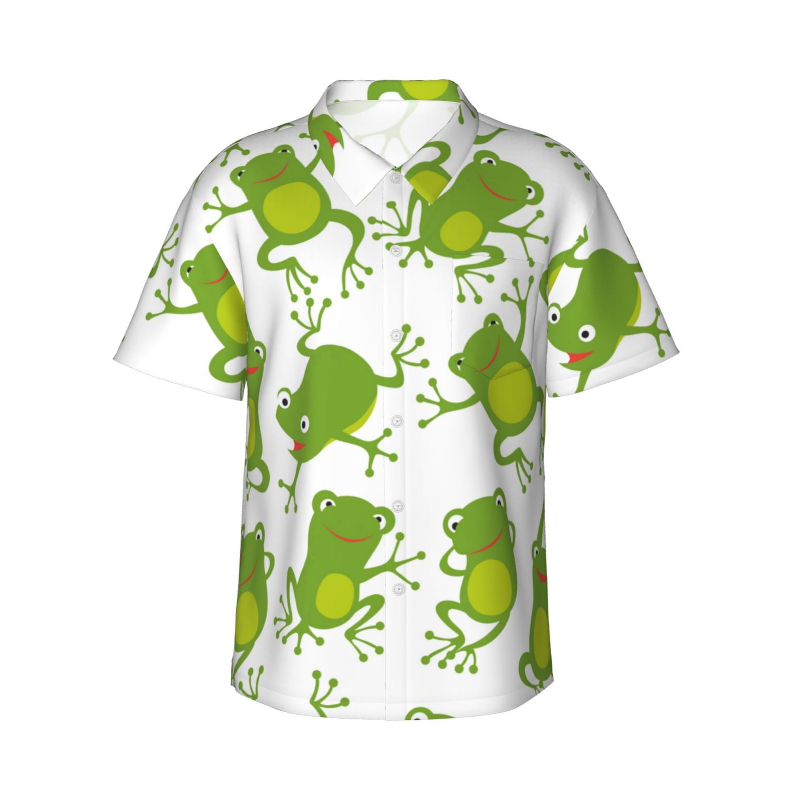 Frogs Men's 3d Print Casual Button Down Shirts, Novelty Hawaiian Short ...