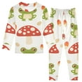 Frogs Mushrooms Cartoon Cute Cotton Pajama Set Long Sleeve Top and ...