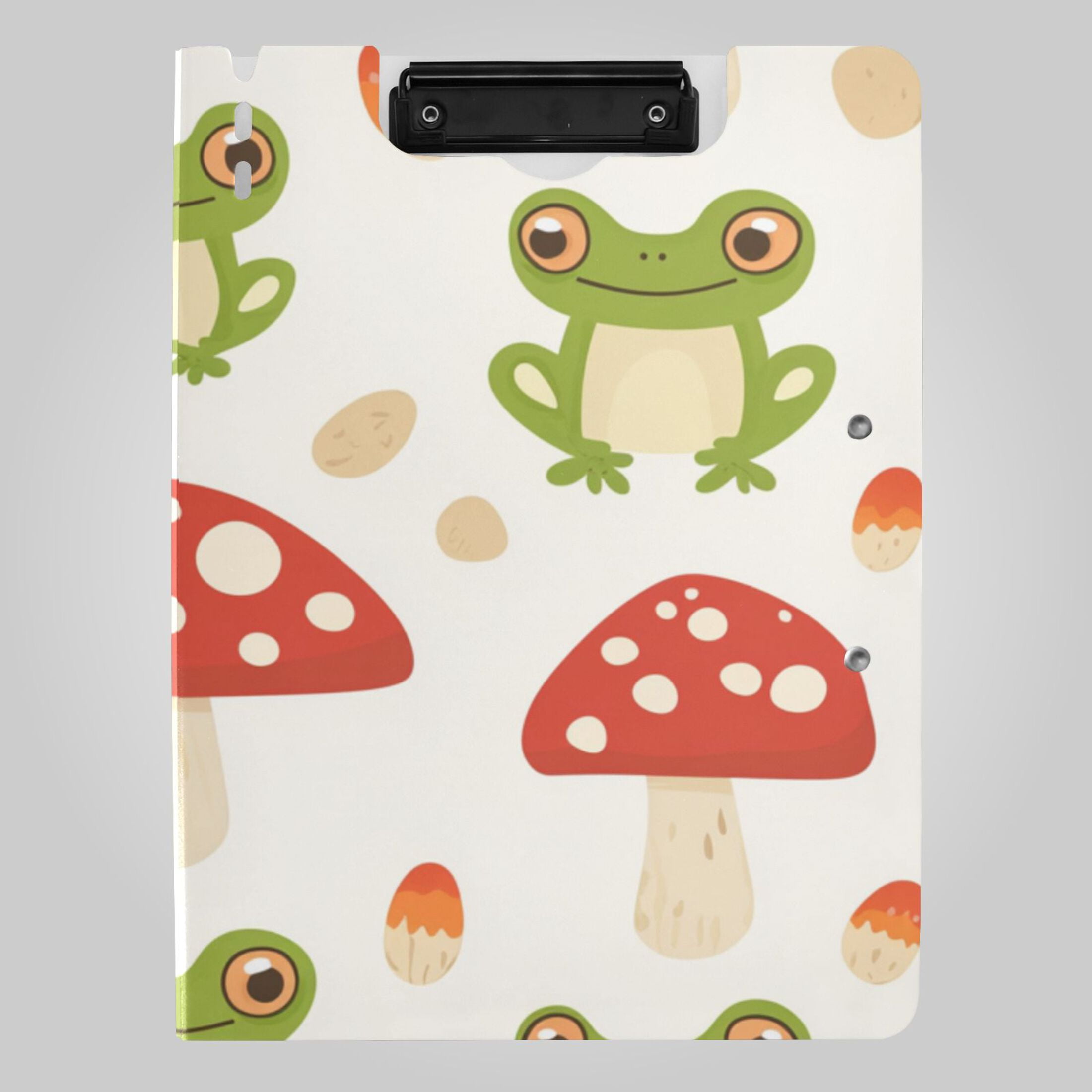 Frogs Mushrooms Cartoon Cute Foldable Binder Folder Clipboard with Pen ...