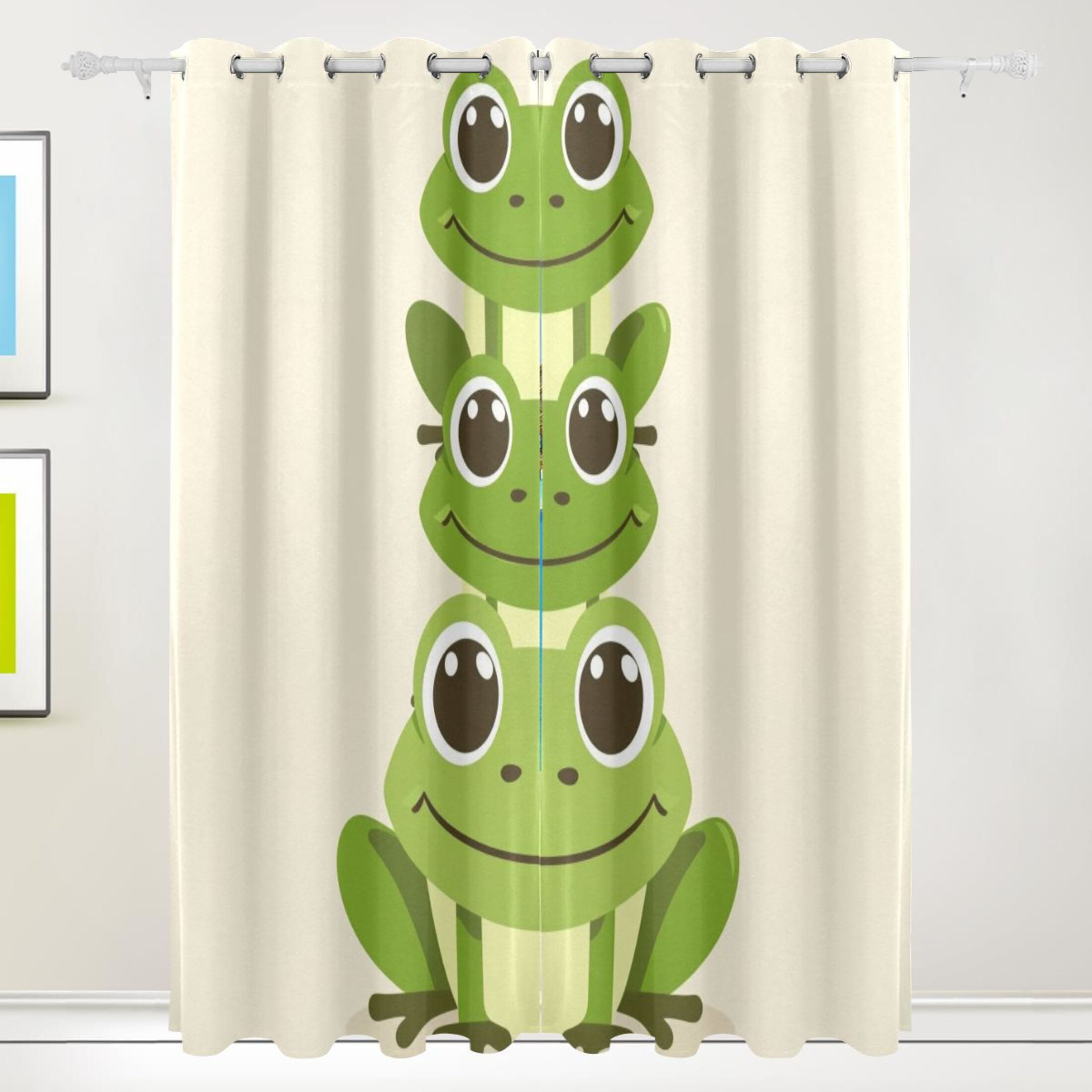 Frogs Stack on Each Other Blackout Curtains 2 Panels Set Grommet Drapes ...