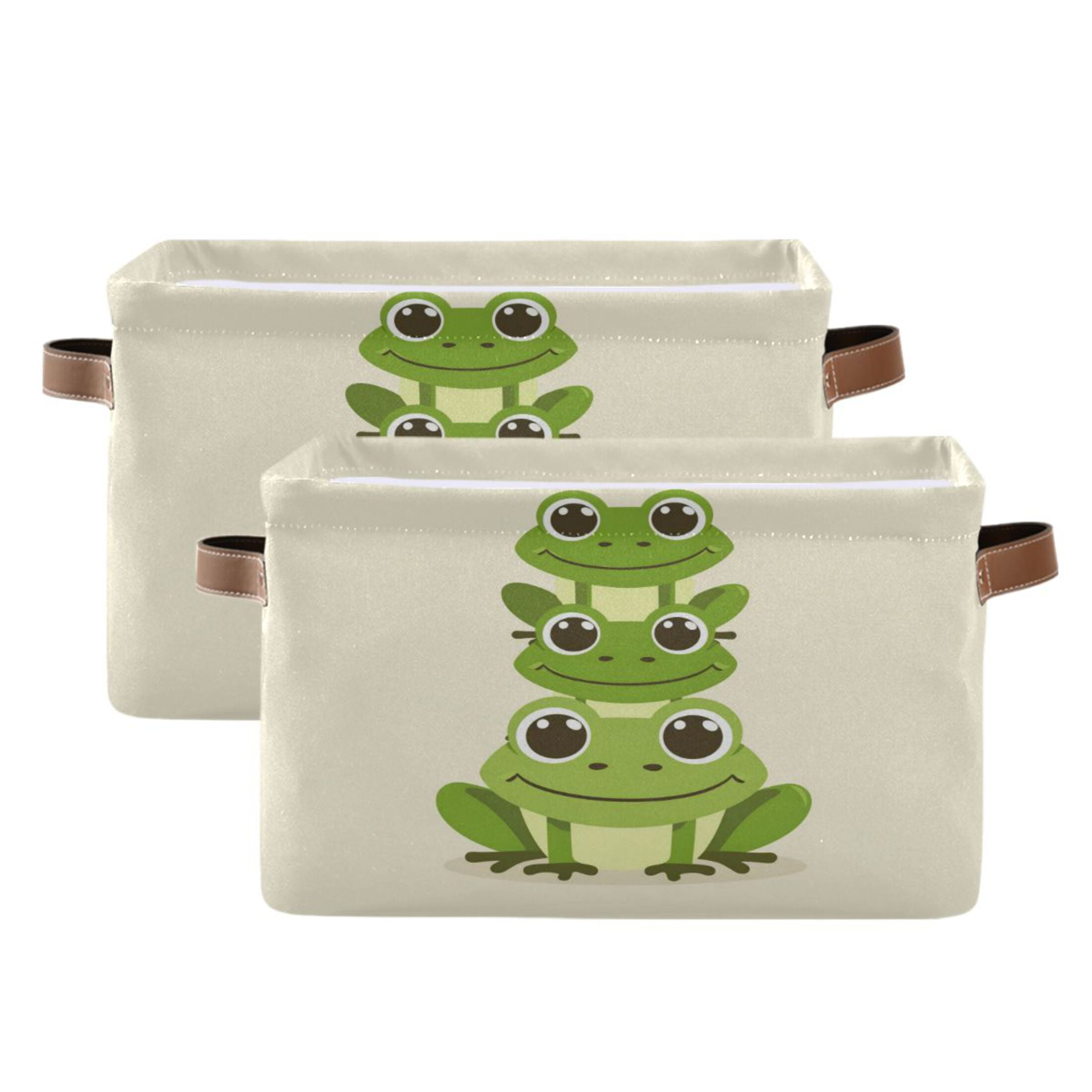 Frogs Stack on Each Other Storage Bins with Handle Fabric Organizer ...