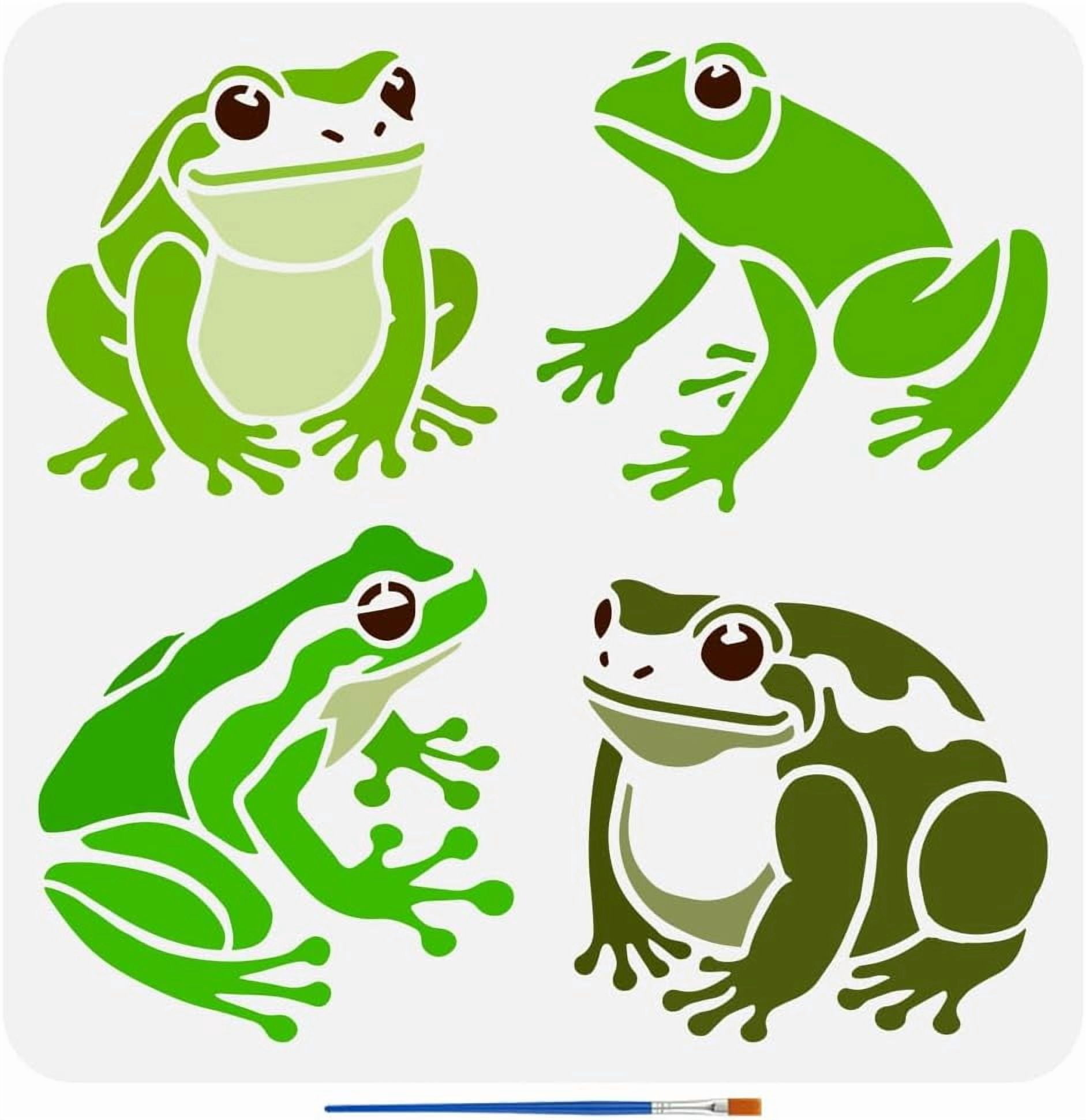 Frogs Stencil for Painting with Brush 11.8x11.8inch Reusable Frogs ...