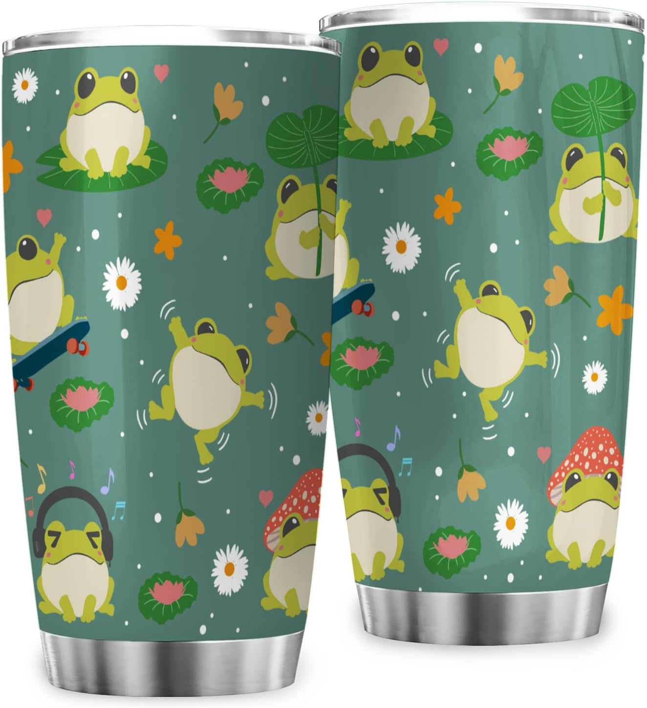 Frogs Tumbler With Flip Lid,Stainless Steel Frogs Coffee Cups,Insulated ...