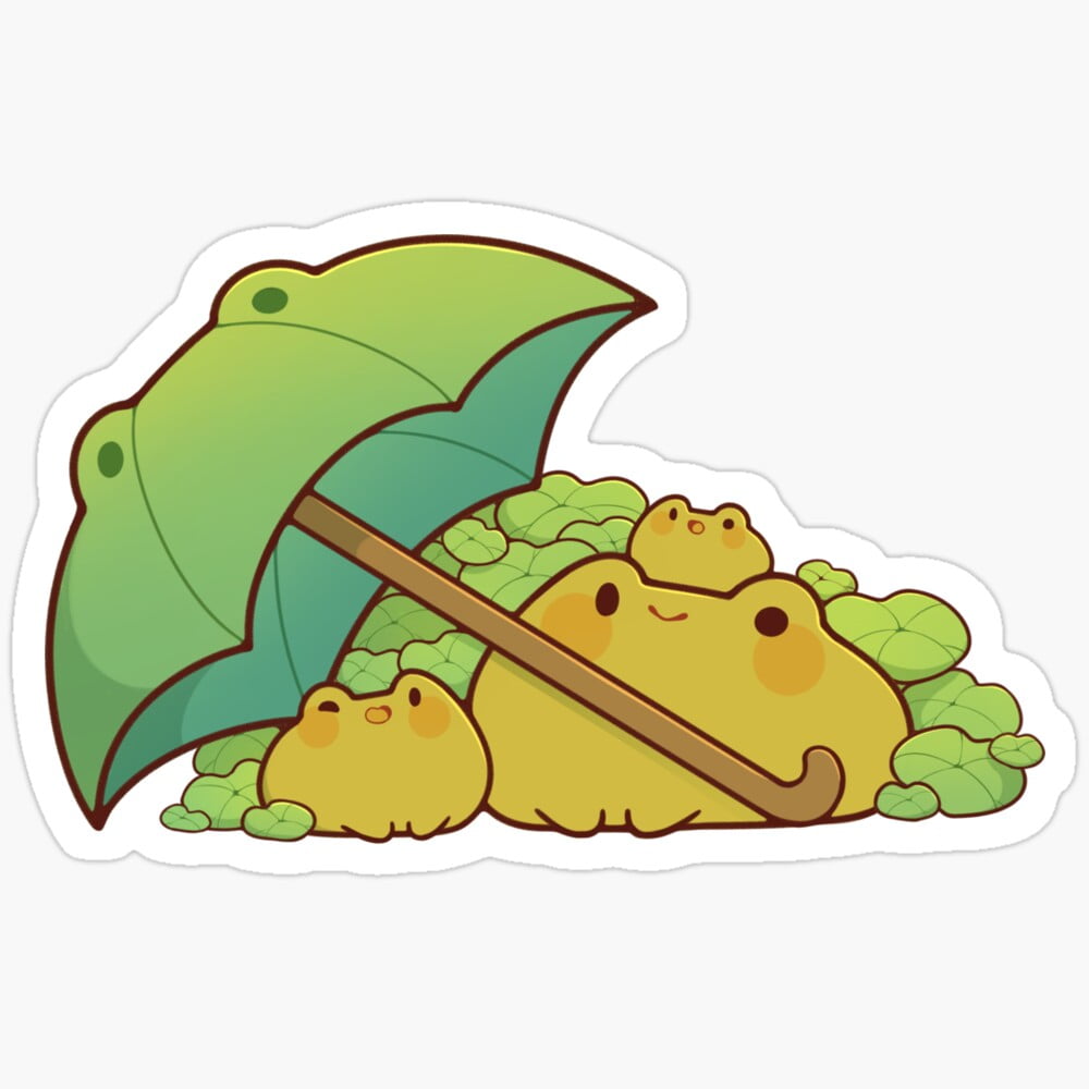 Frogs Under Frog Umbrella Sticker Phone Decal Water Bottle Stickers Car ...
