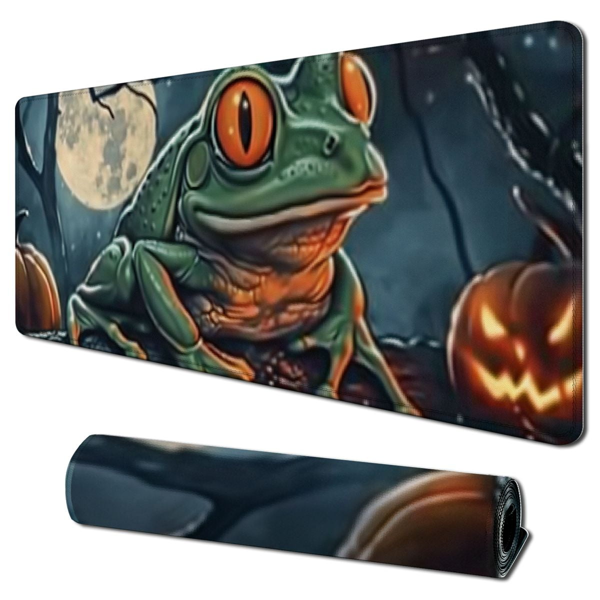 Frogs Under Moonlight Large Mouse Pad Non-Slip Desk Mat for Desktop ...