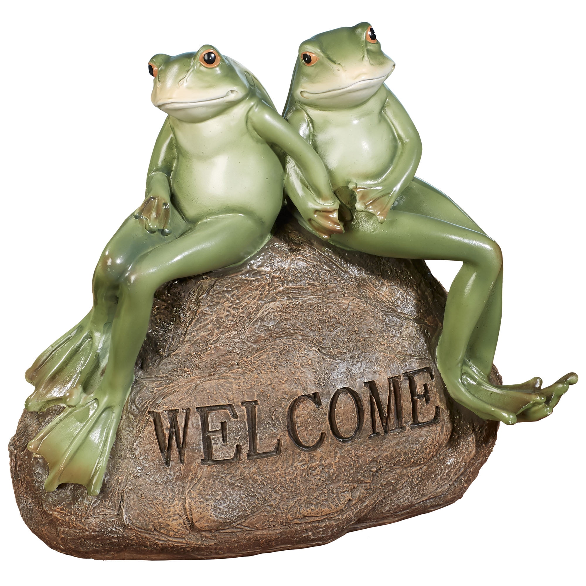Frogs on Welcome Stone Accent Green One Size - Walmart Business Supplies