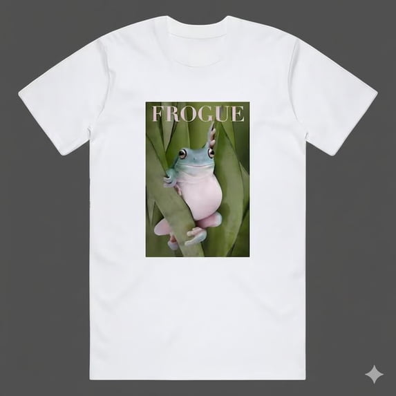 Frogue Frog Graphic T-Shirt, Playful Word Art Amphibian Design Tee ...