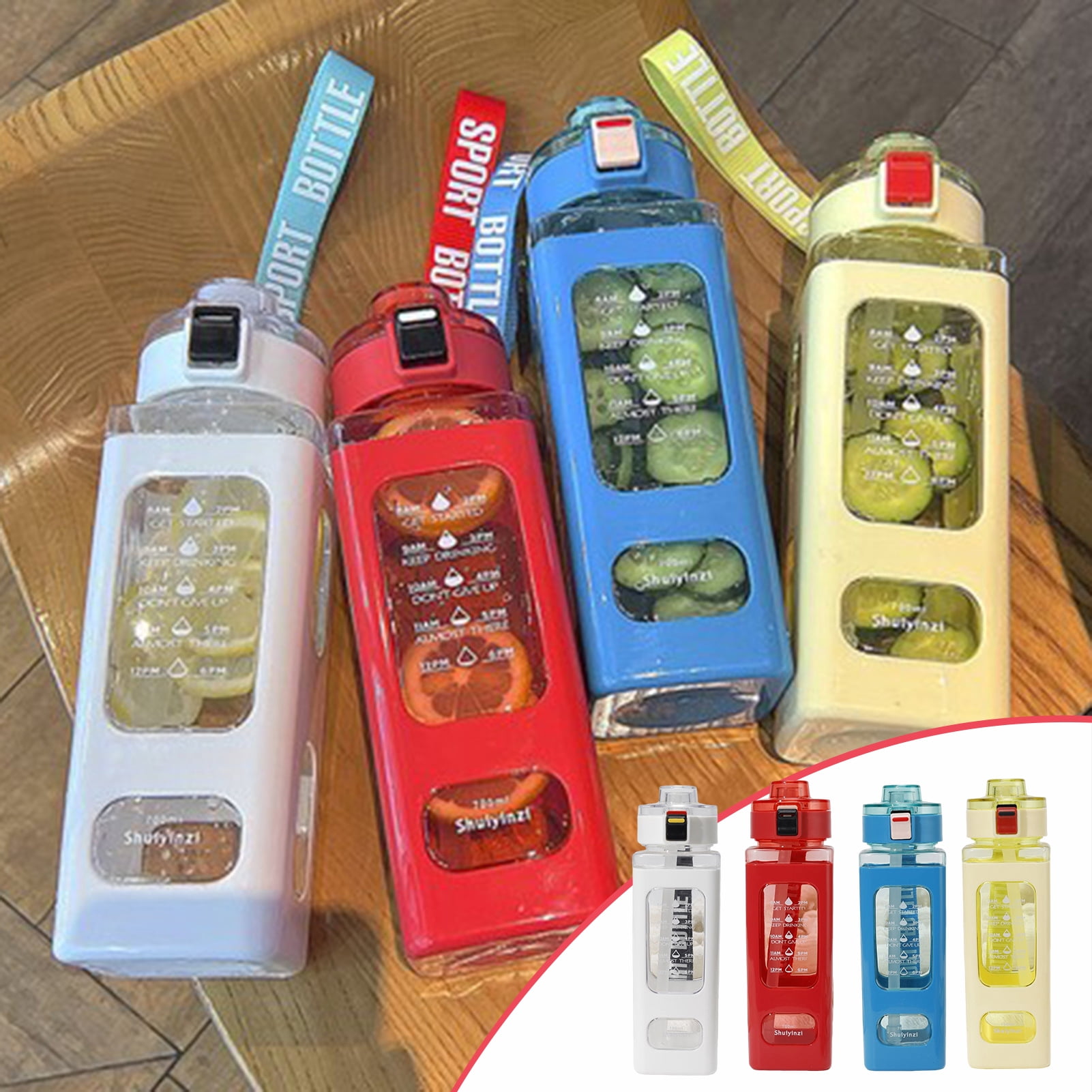 Frogued 1 Set 700ml Water Bottle Leak-proof Large Capacity Ins Style ...