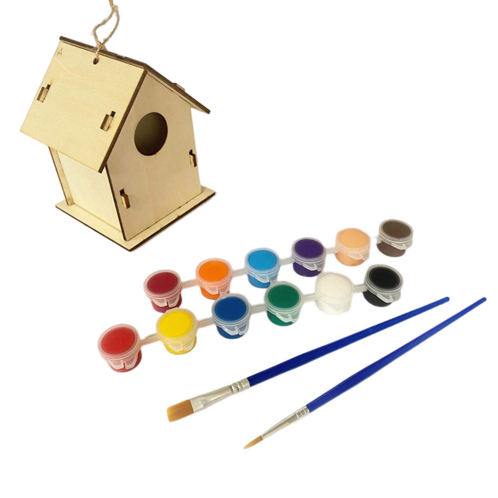 Frogued 1 Set Bird House Construction Kit Children DIY Painting ...