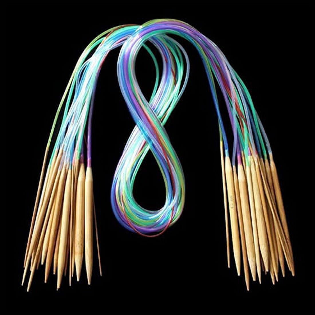 Frogued 18Pcs 18 Sizes Tube Circular Carbonized Bamboo Knitting Needles ...