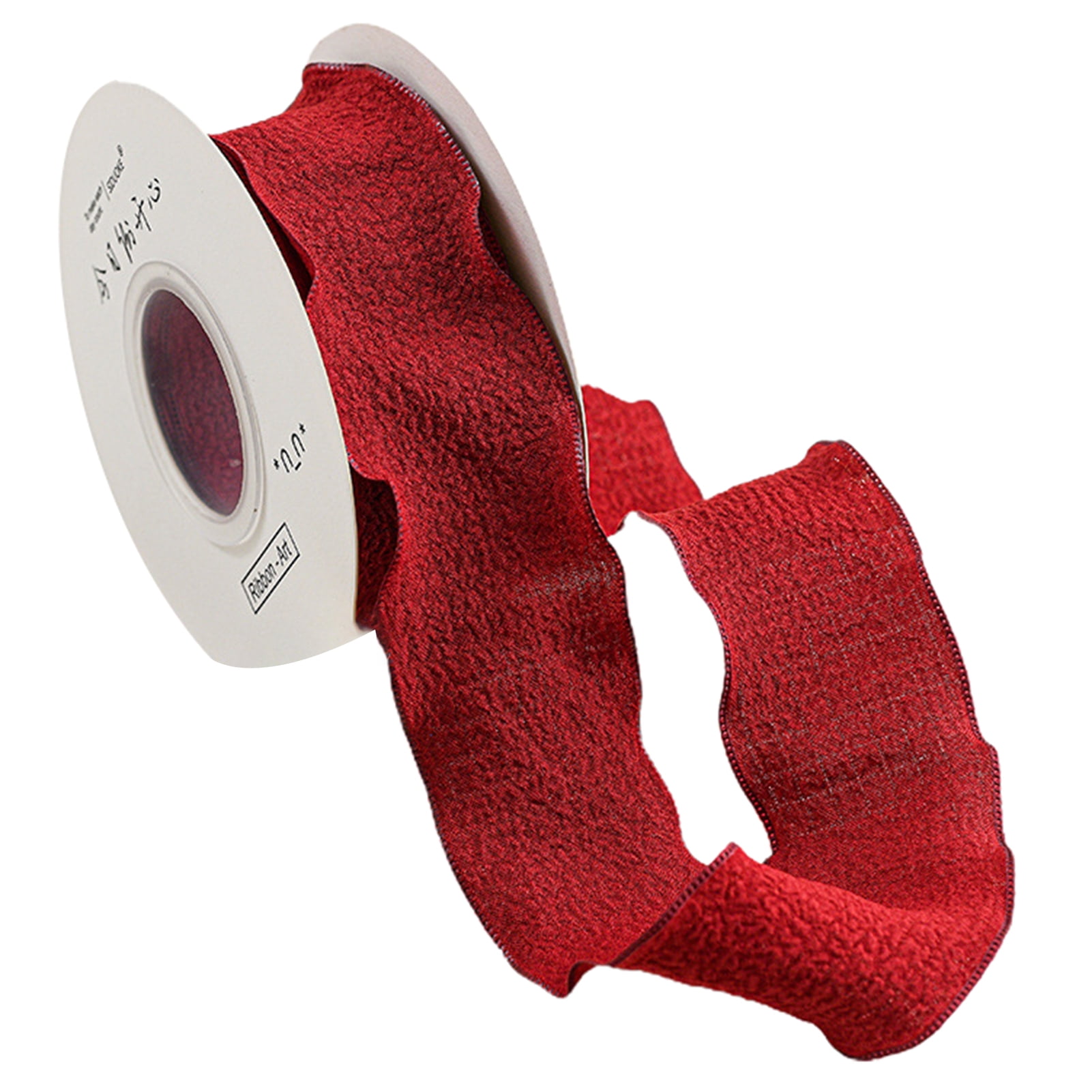 Frogued 2.5/4cm Gift Packing Ribbon Ruffle Wavy Edges Textured Overlock ...