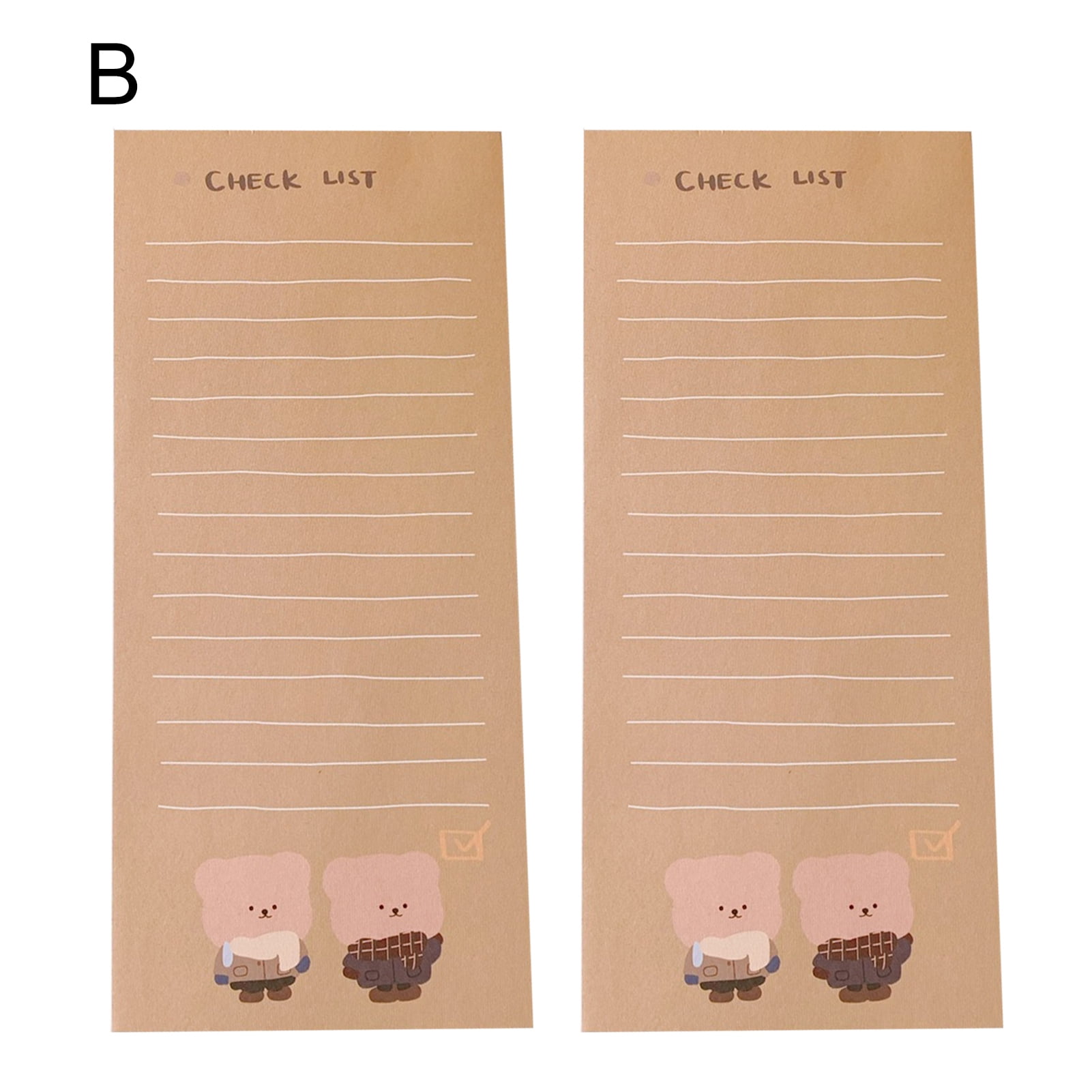 Frogued 2Pcs/100 Sheets Note Pad Long Strip Lined Stationery Cute Bear ...