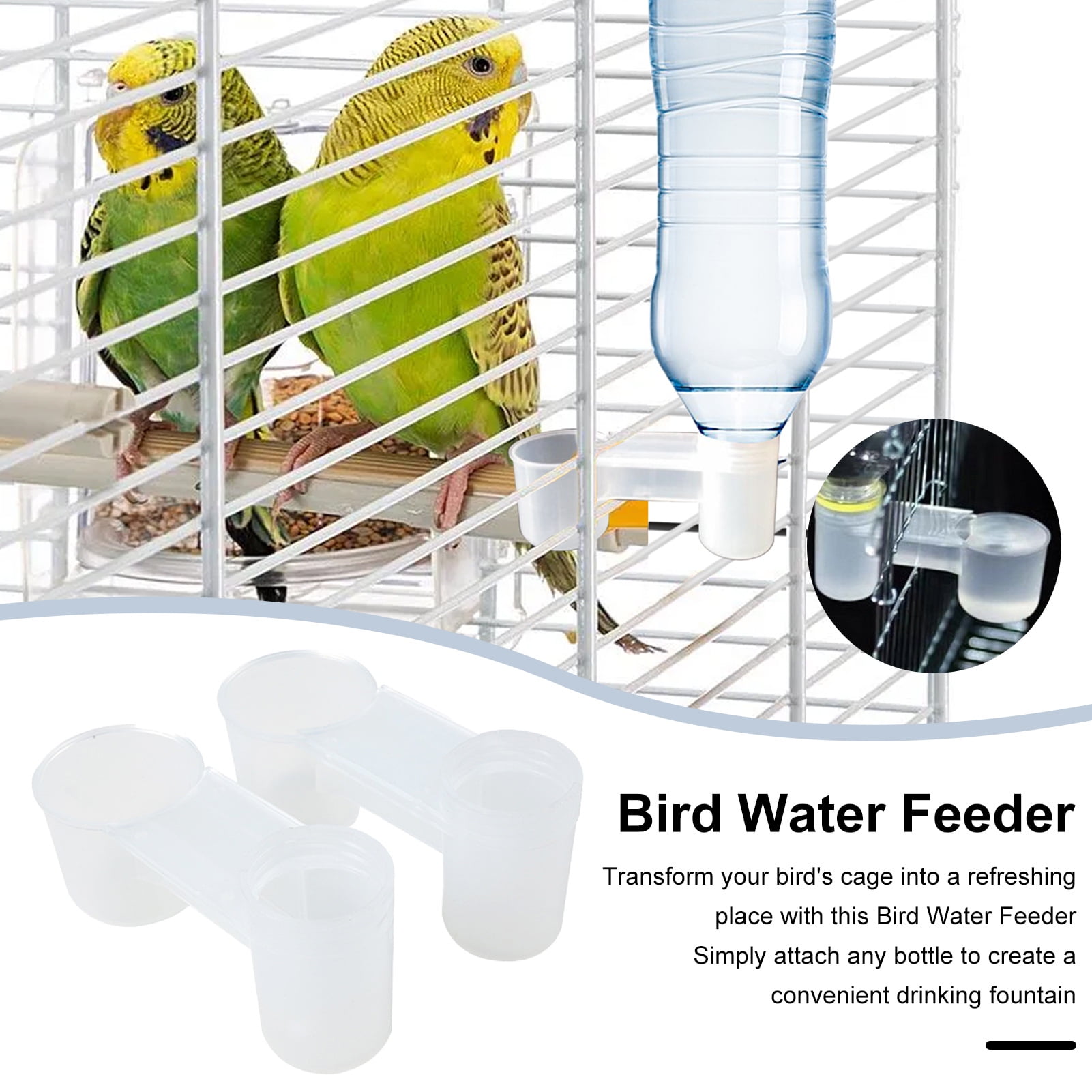 Frogued 2Pcs Bird Water Feeder Drinking Cup Double Mouth Water Guide ...