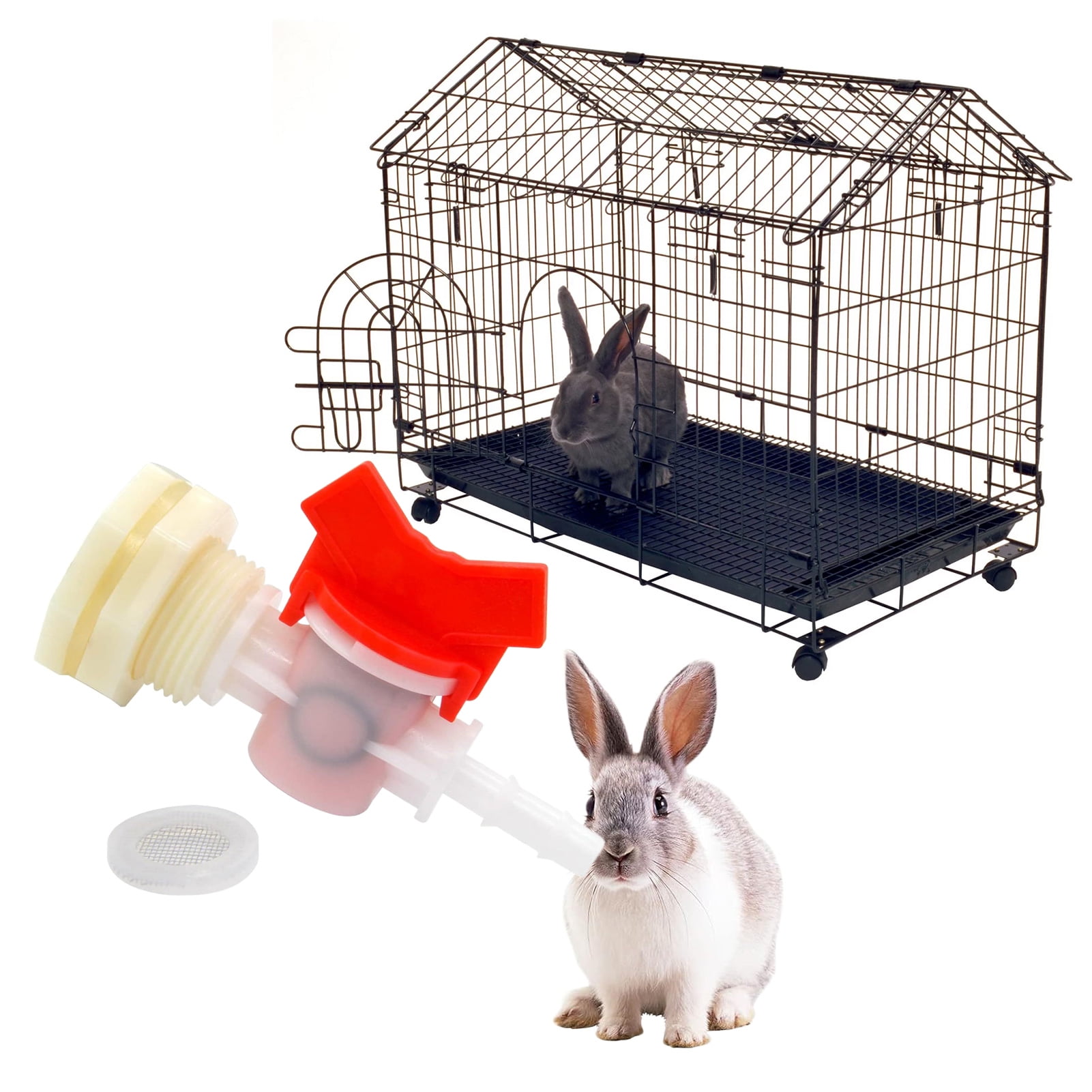 Frogued 2Pcs Rabbit Watering Bucket Connector Kit Bulkhead Fitting Barb ...