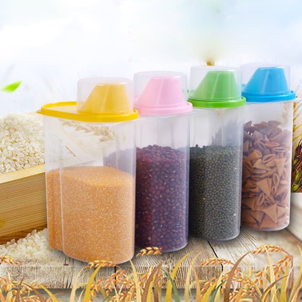 Frogued 4Pcs 1.9/2.5L Kitchen Airtight Dry Food Cereal Flour Storage ...