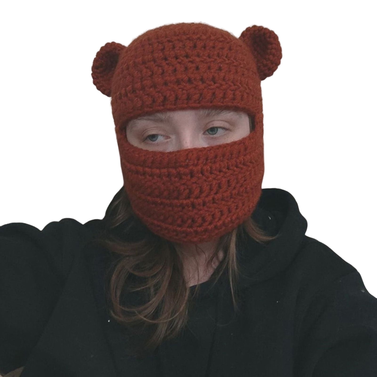 Frogued Balaclava Hat Long Bunny Ears Comfortable Windproof Breathable ...