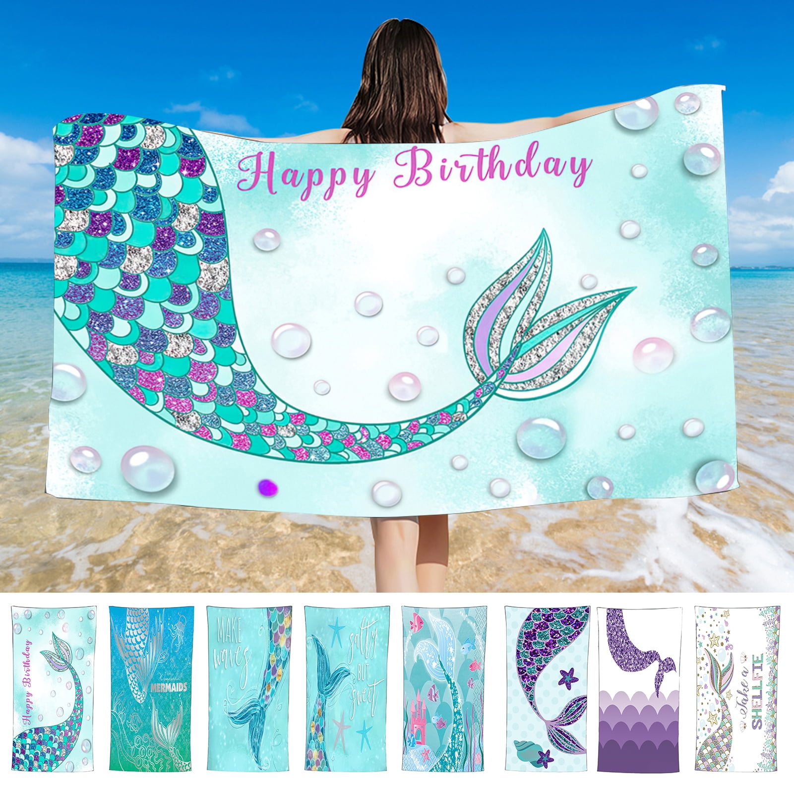 Frogued Beach Towel Summer Beach Theme Printed No Fading Skin-touch ...