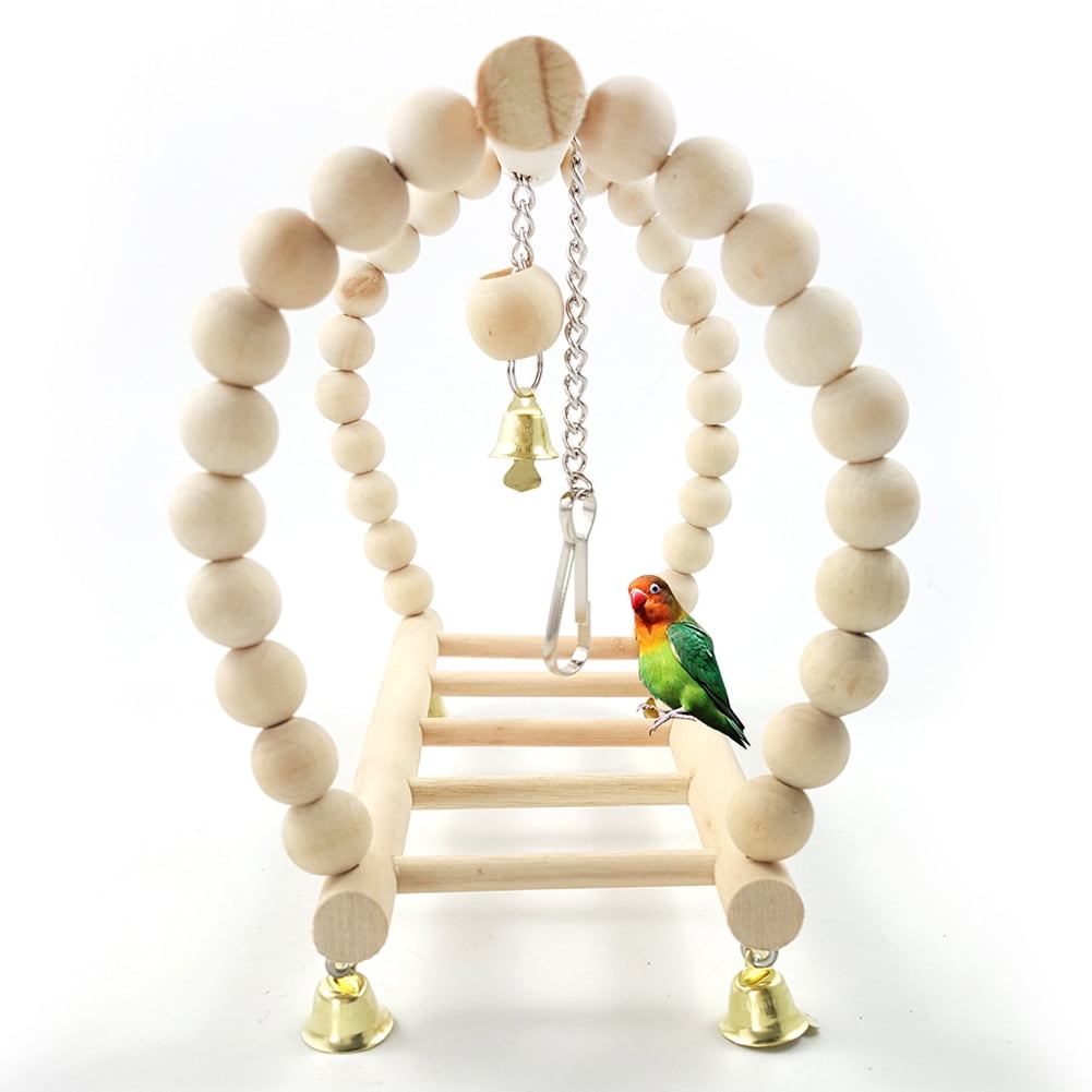 Cockatiel Toys Budgie Chewing Toys Bird Swing Toy - Natural Wood Perch ...