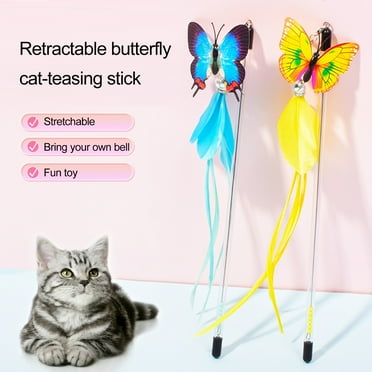 EHJRE Interactive Cat Toy Rotating Fluttering Butterfly Entertainment ...